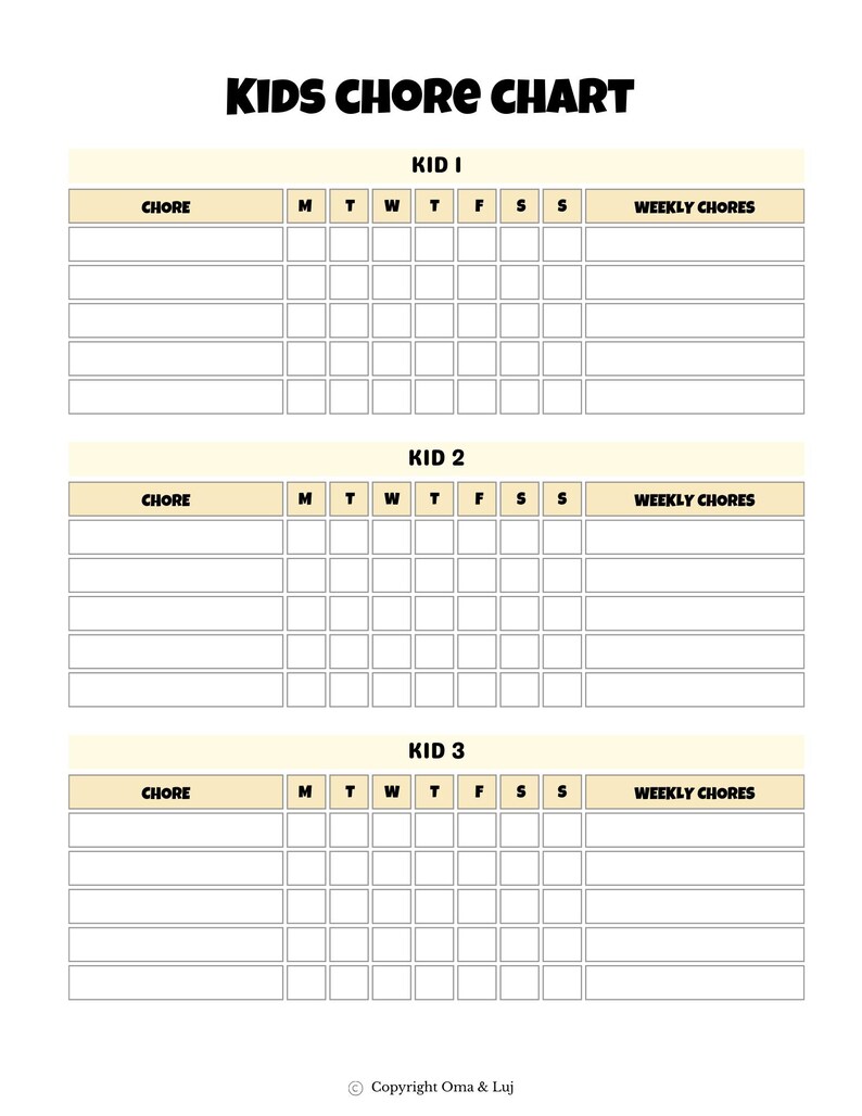 Kids Daily Routine Checklist: Chore Chart & Homeschool Planner ...