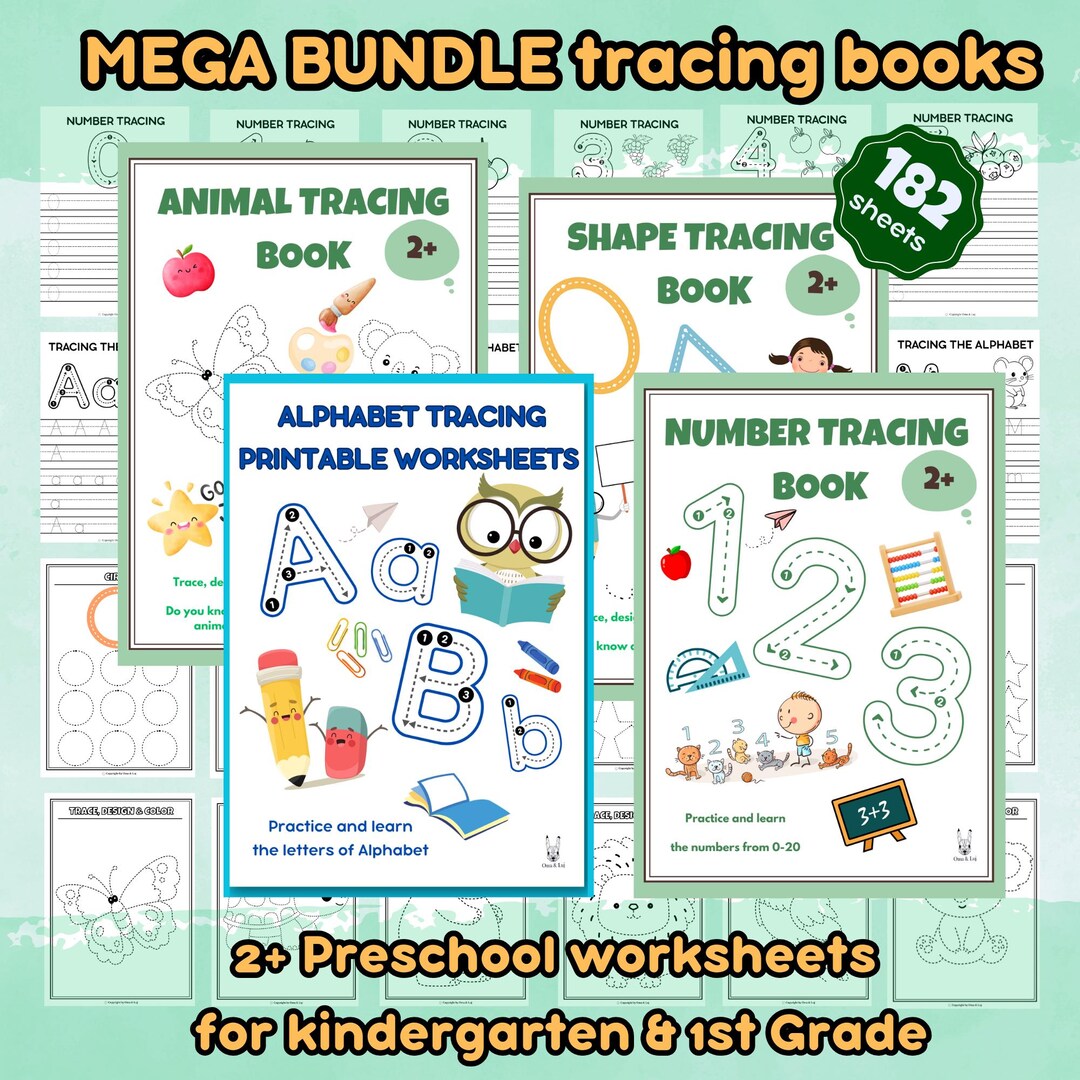 Preschool Tracing Worksheets for Kids Printable Kids Activity Workbook ...