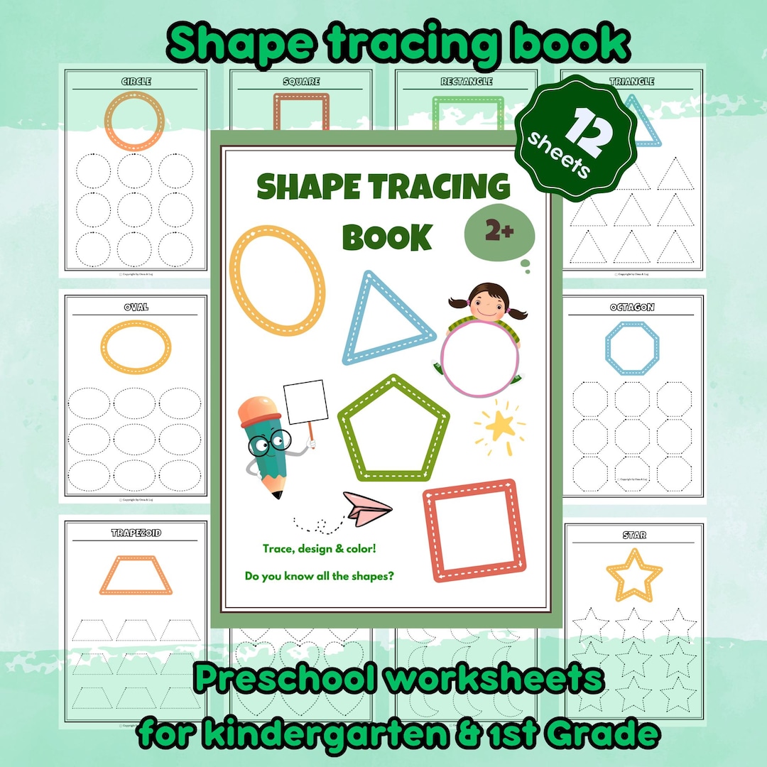 Shape Tracing Workbook: Preschool Kids Activity (PDF Download) - Etsy
