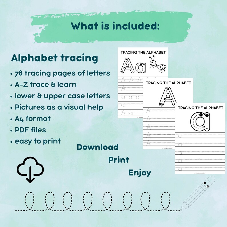 Preschool Tracing Worksheets for Kids Printable Kids Activity Workbook ...