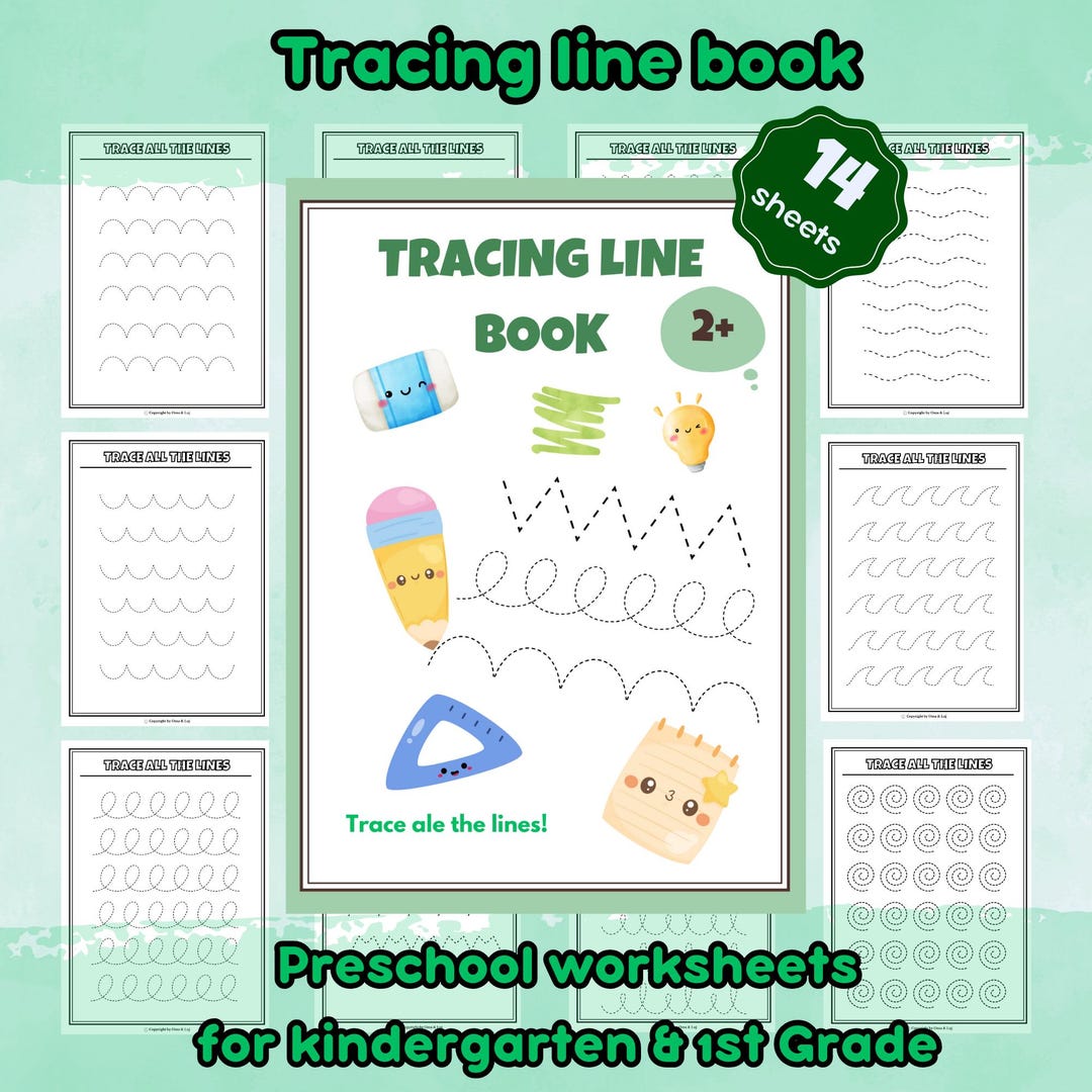 Line Tracing Workbook: Preschool & Kindergarten Activity (digital ...
