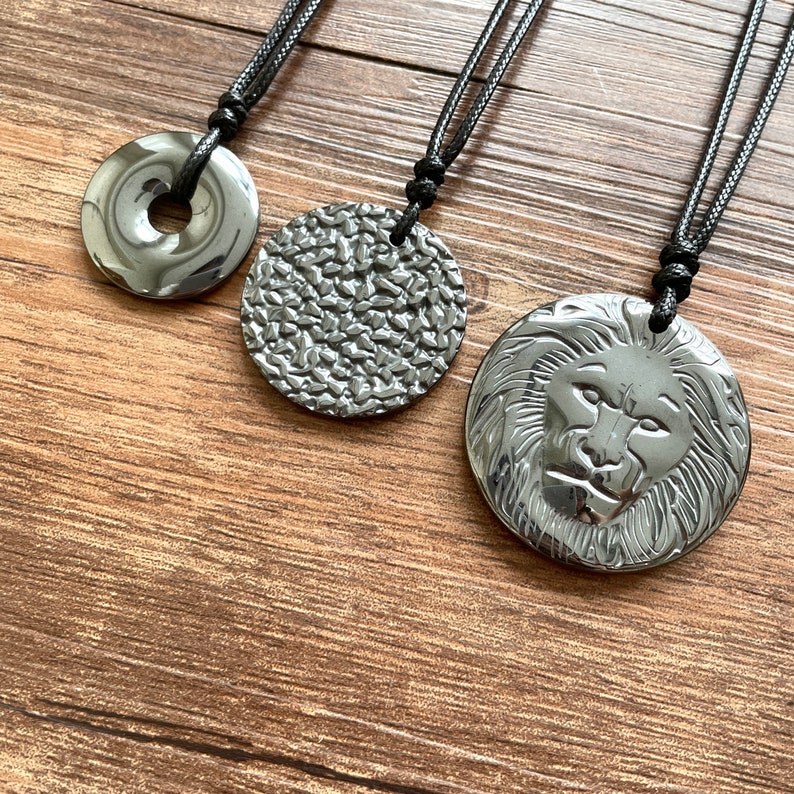 Natural Hematite Pendant Necklace: Energy Stone Gemstone - Etsy