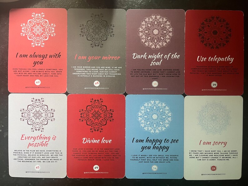 30 Love Oracle Cards With Key Words 24-48 Hours Love Oracle Card Pull ...