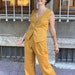 Mustard Yellow Linen Suit With Satin Line Vest and Pants - Etsy
