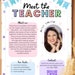 Editable Meet the Teacher Template, Pastel New Teacher Intro Printable ...