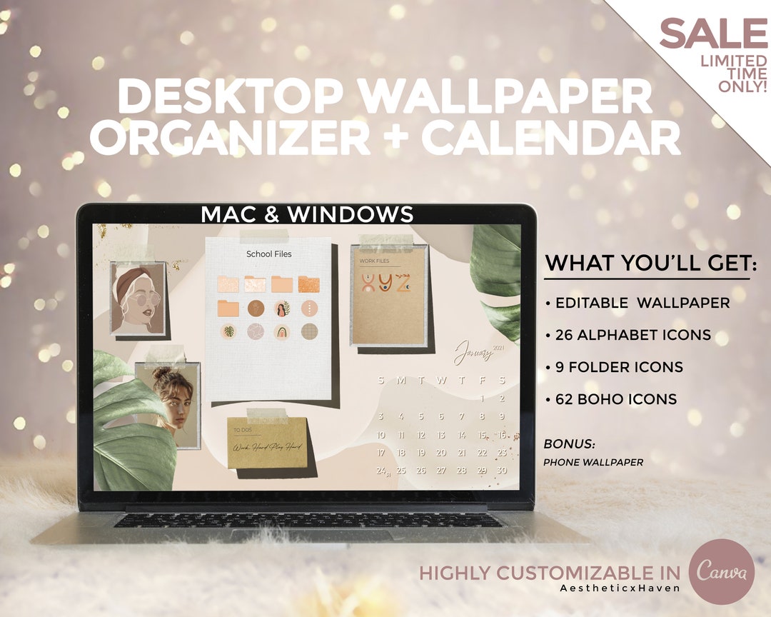 Desktop Wallpaper Organizer, Calendar Minimalist, Desktop Wallpaper ...
