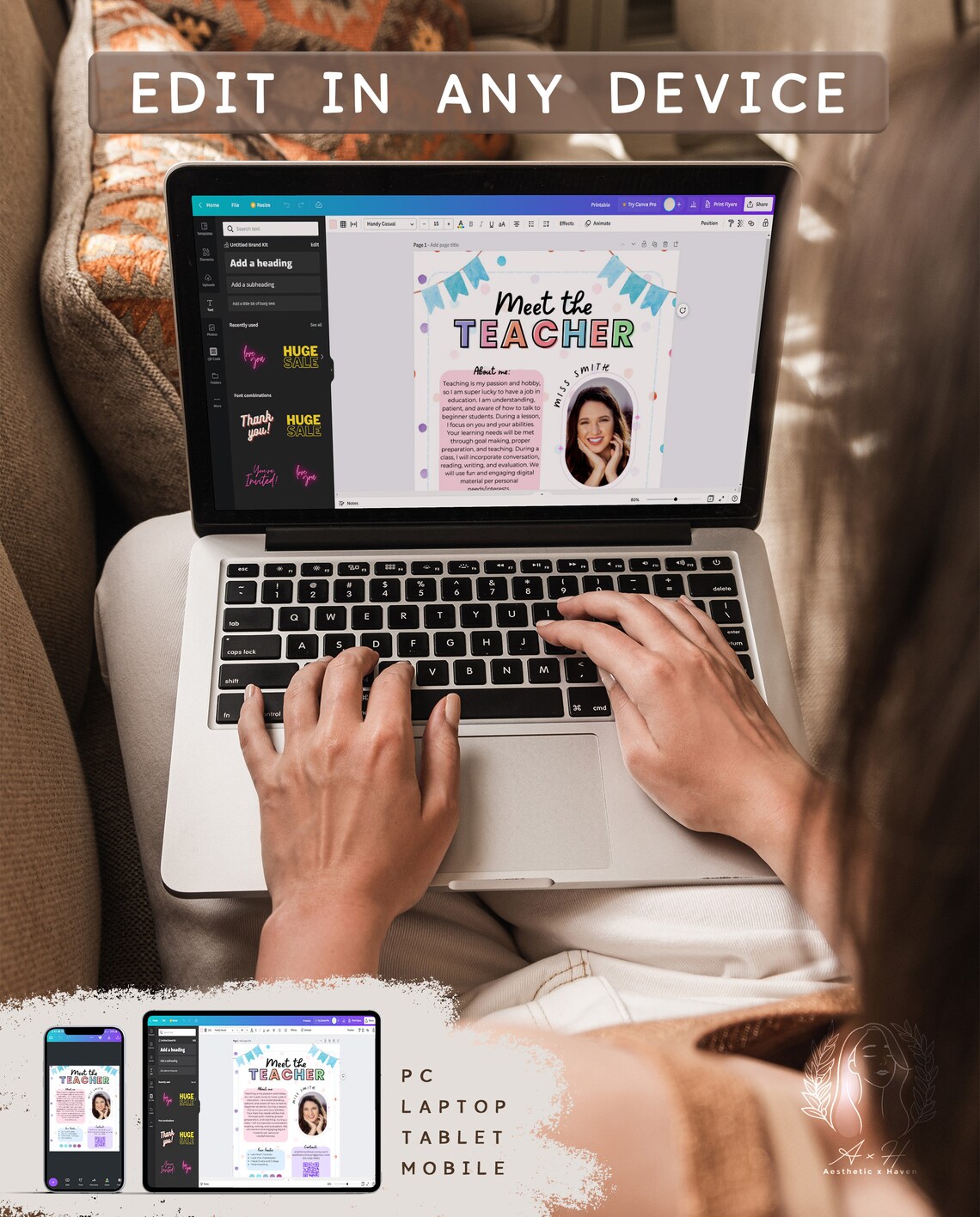 Editable Meet the Teacher Template, Pastel New Teacher Intro Printable ...