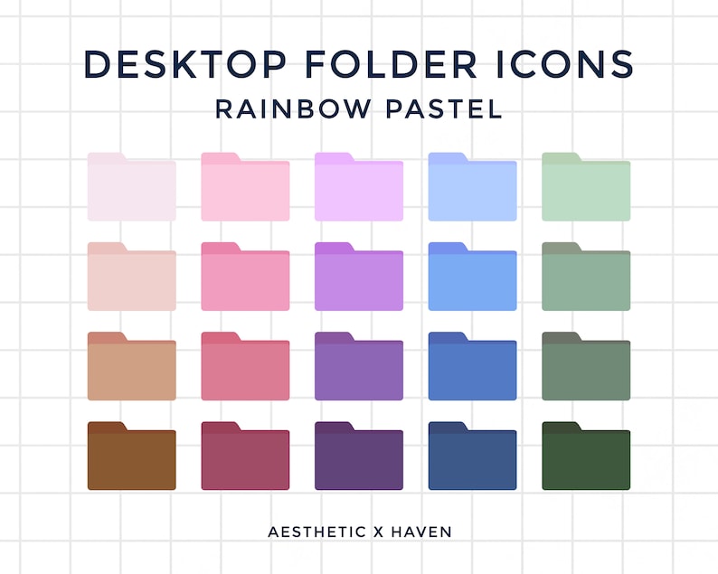 Pastel Desktop Folder Icons Desktop Icons for Mac Desktop | Etsy