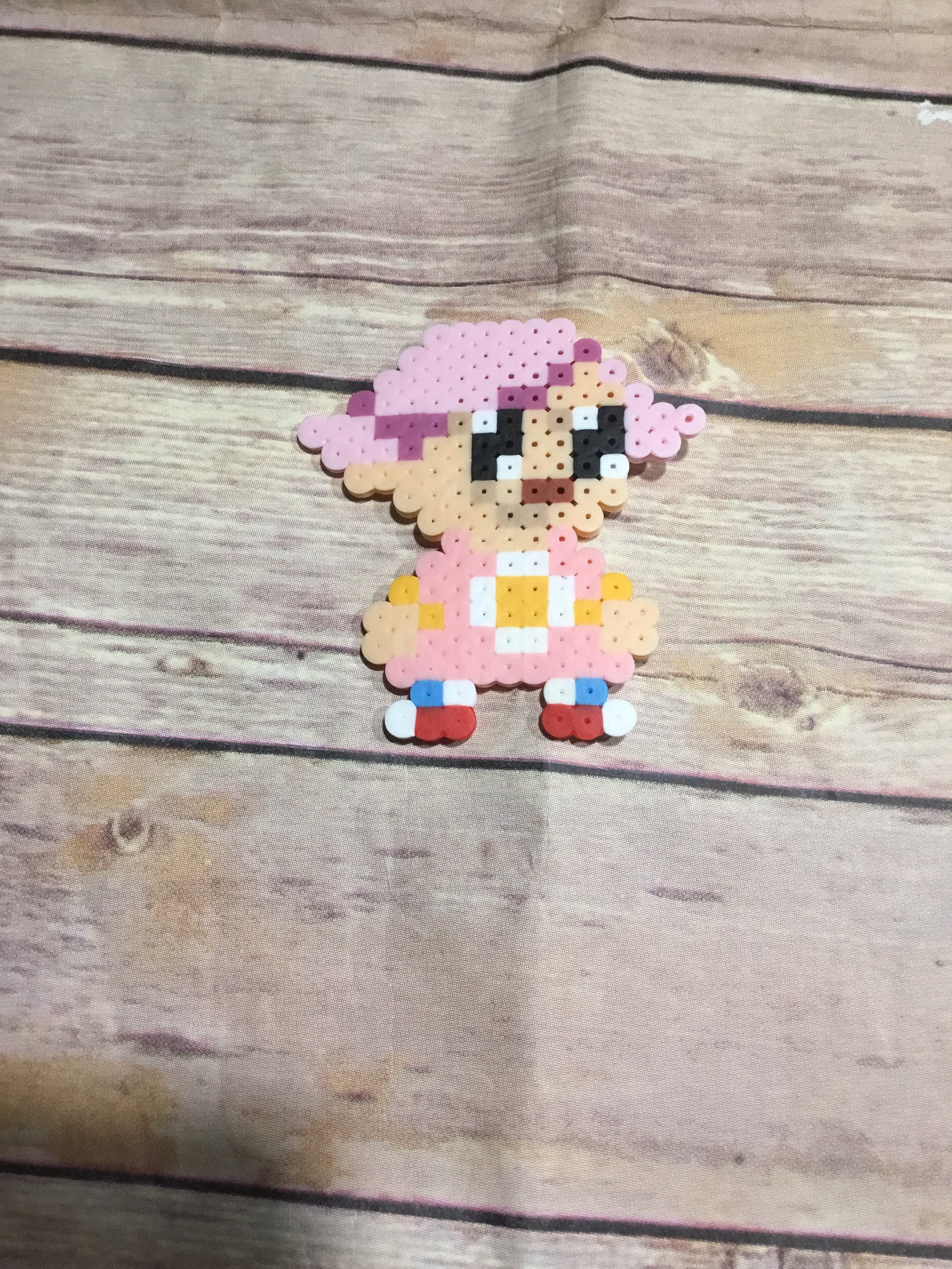 Girl With Pink Hair Perler Bead Design - Etsy