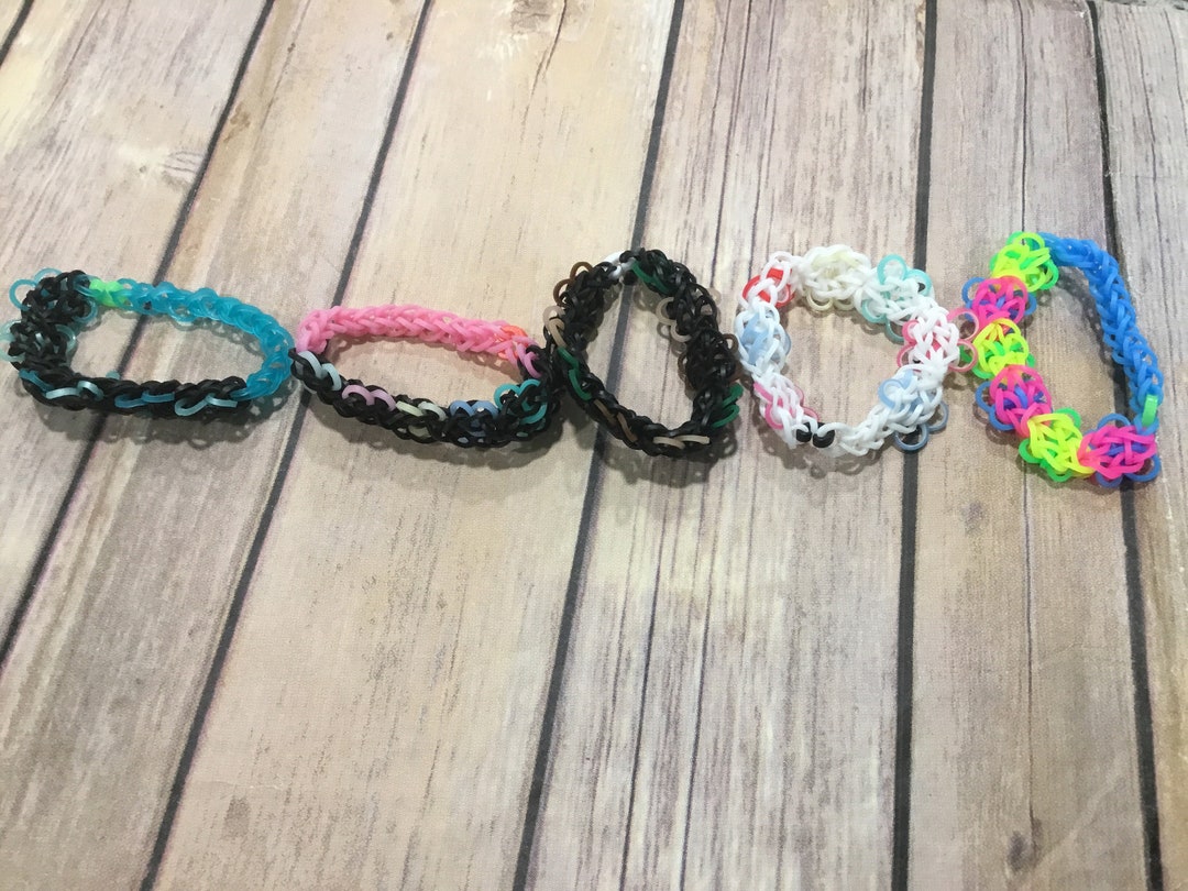 Set of Five Rainbow Loom Butterfly Blossoms Bracelets - Etsy