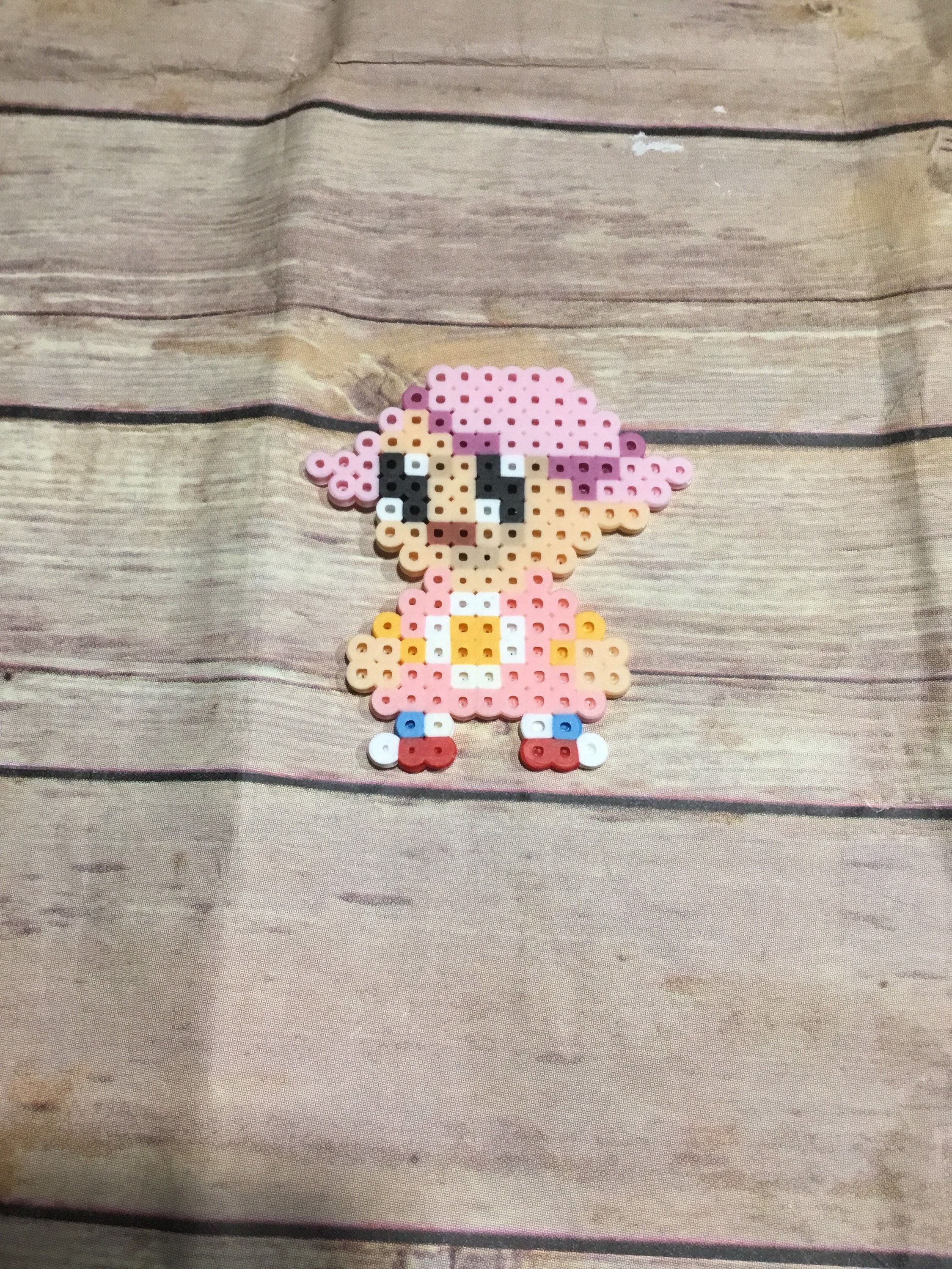 Girl With Pink Hair Perler Bead Design - Etsy