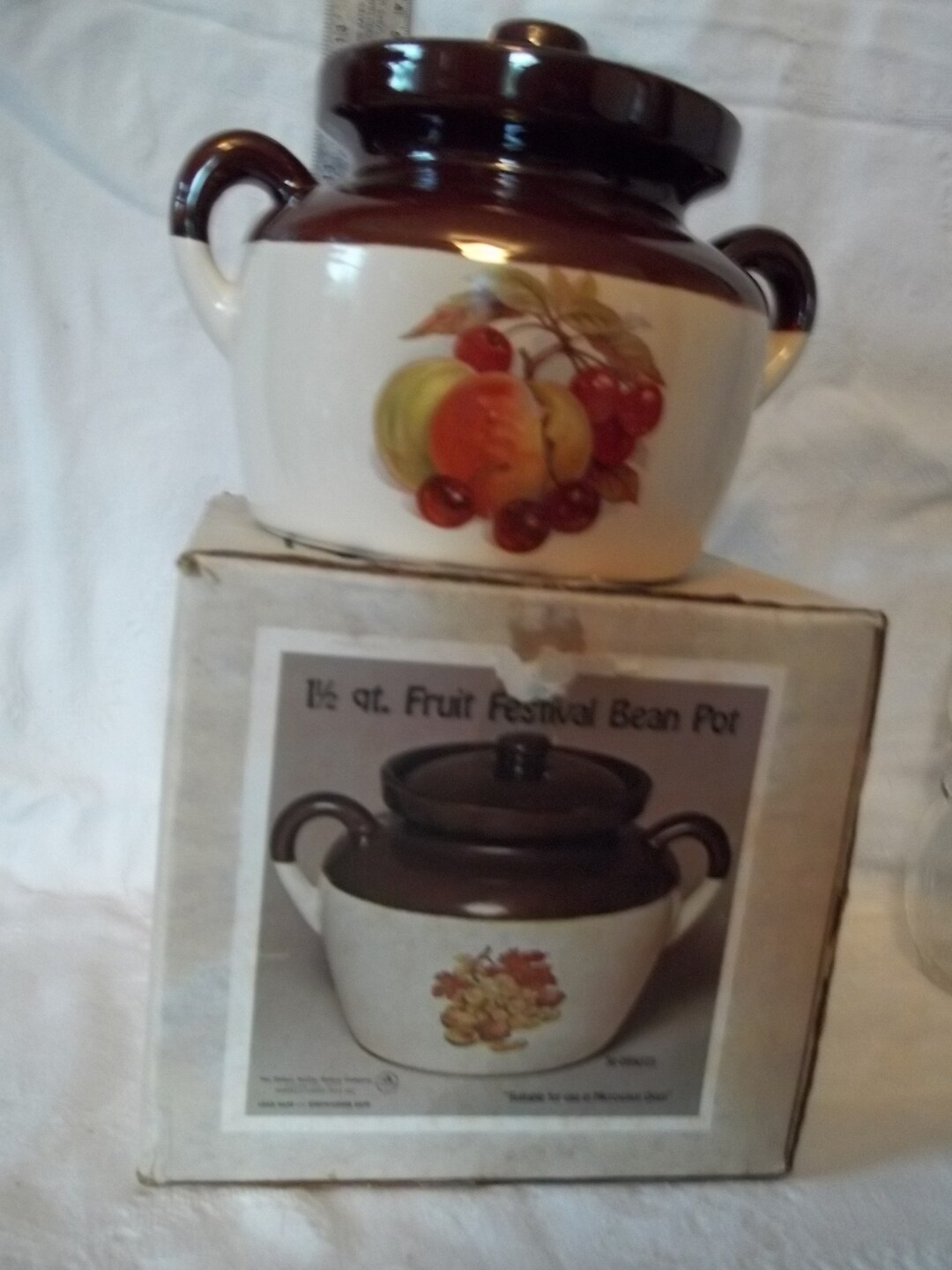 Mccoy Clay Bean Clay Pot Vintage Fruit Festival Design New Open Box 1 ...