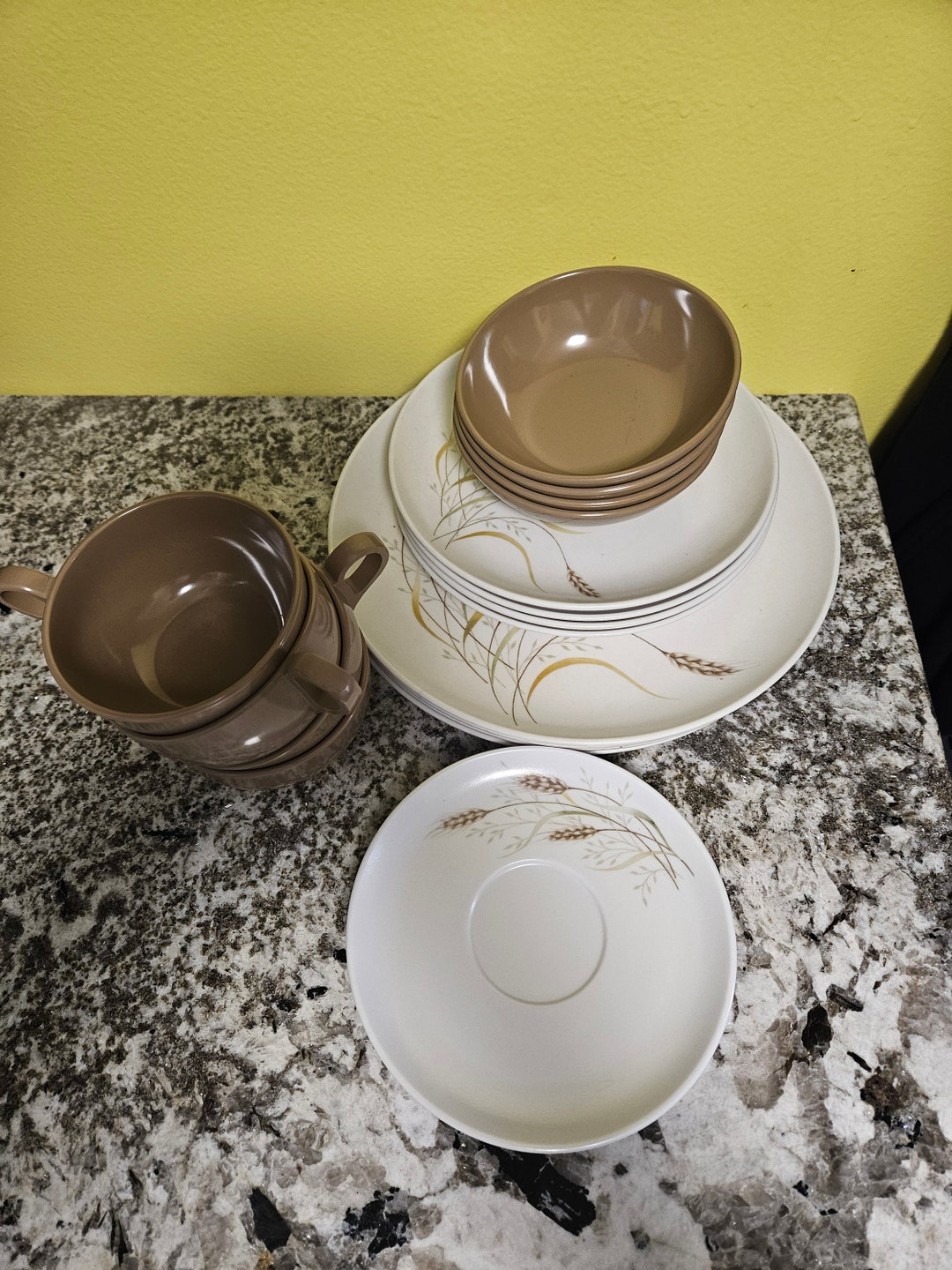 Melamine Dinnerware Melmac 1 (5pc) Place Setting Vtg Wheat Pattern - Etsy