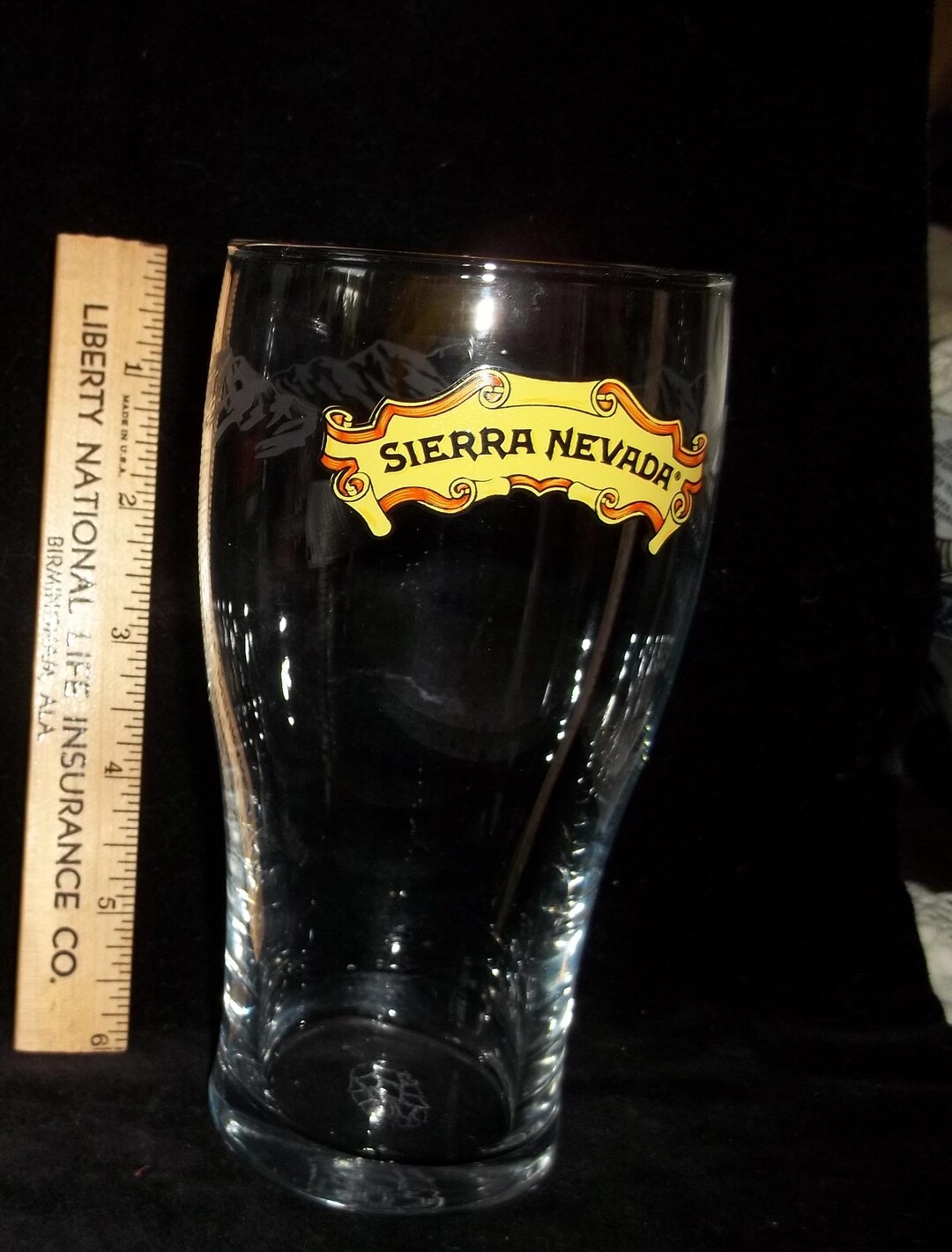 Beer Drinking Glass Sierra Nevada Gold Banner Etched - Etsy