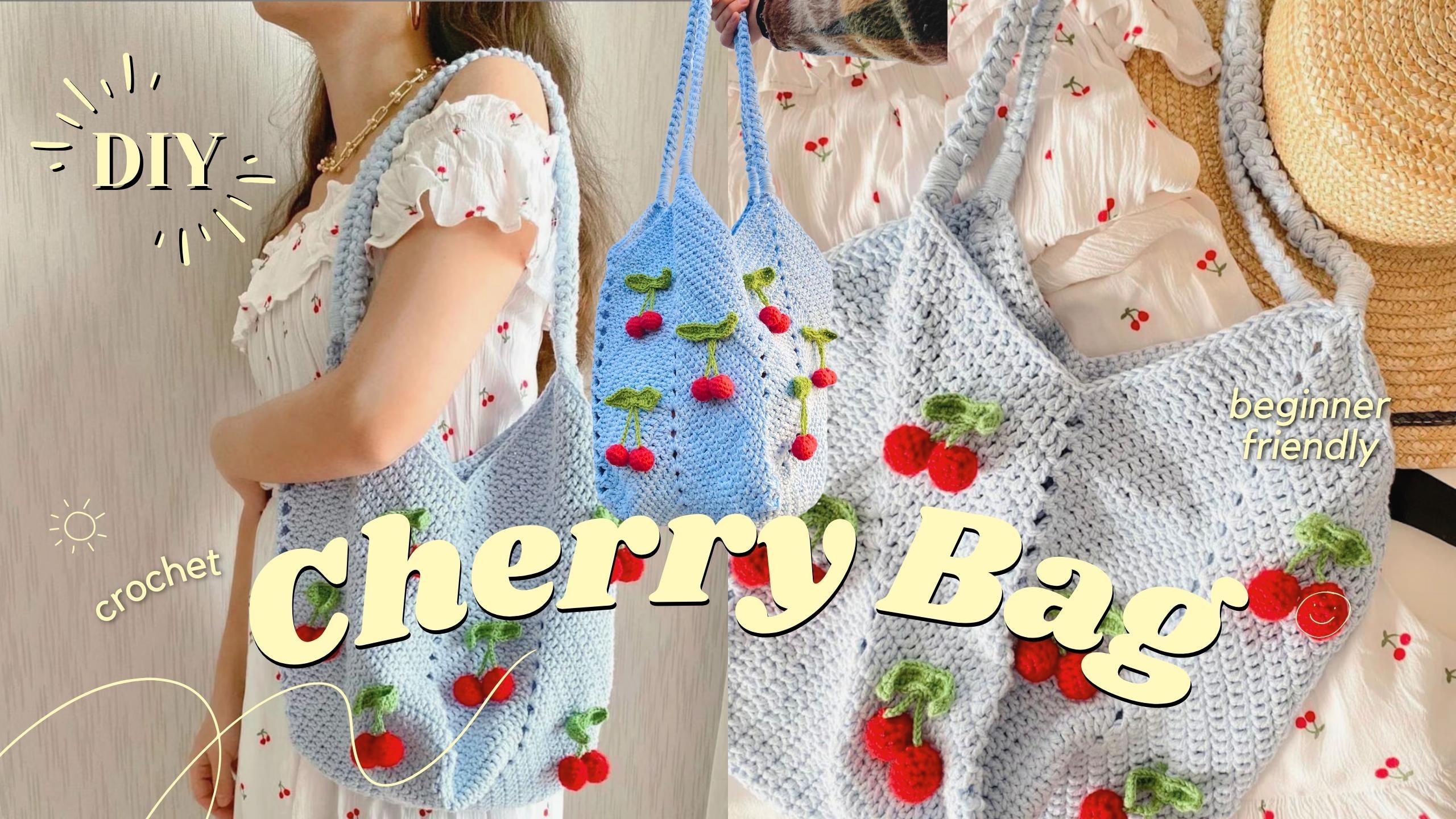 Crochet Cherry Bag | PDF Pattern + Youtube Free Video Link | DIY | Full ...