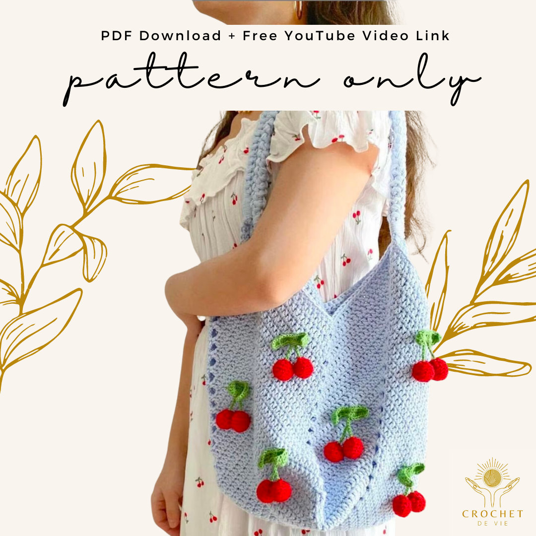 Crochet Cherry Bag | PDF Pattern + Youtube Free Video Link | DIY | Full ...