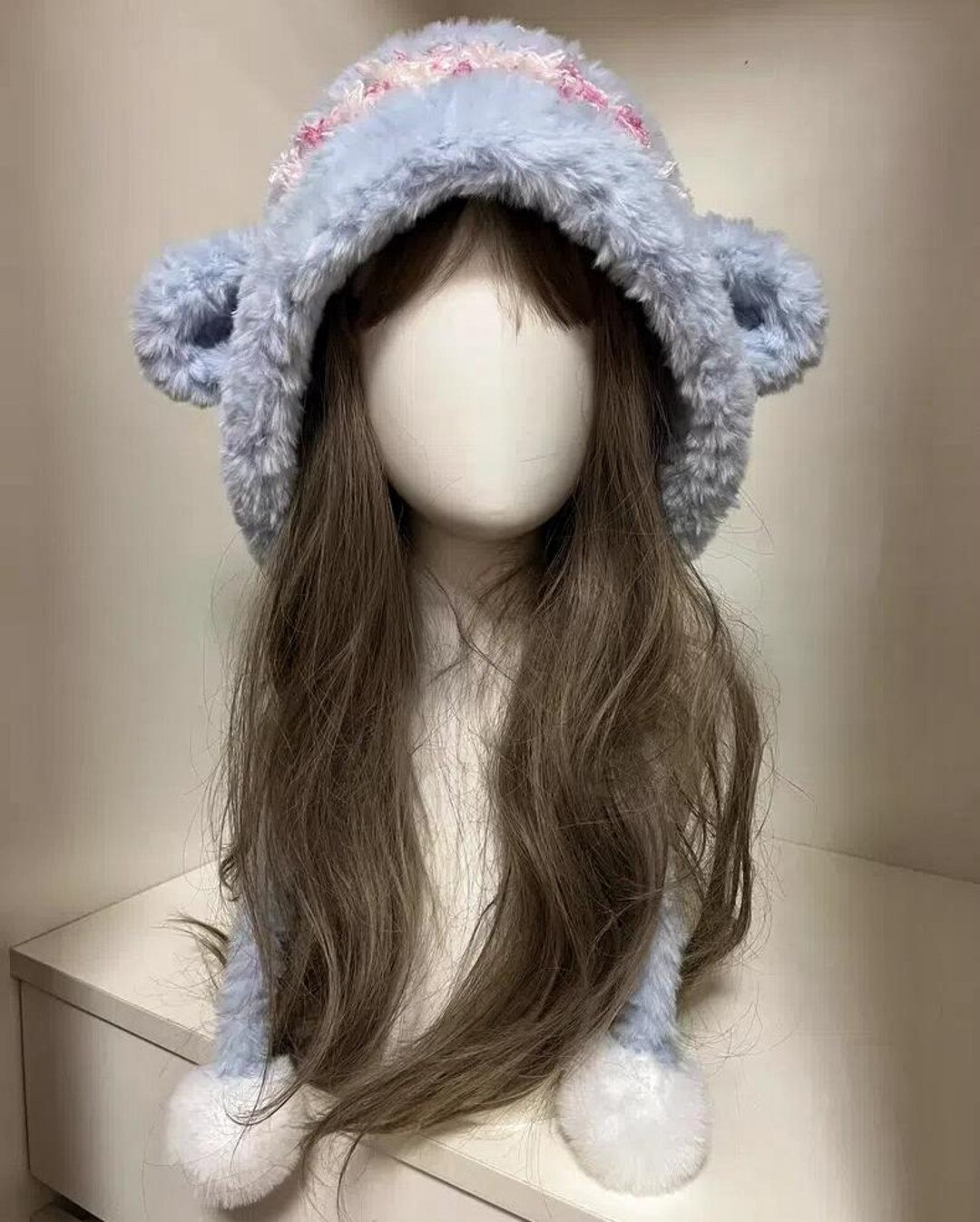 Fluffy Knitted Sheep Ear Muffs Birthday Present Crochet Sheep Ear Hat ...