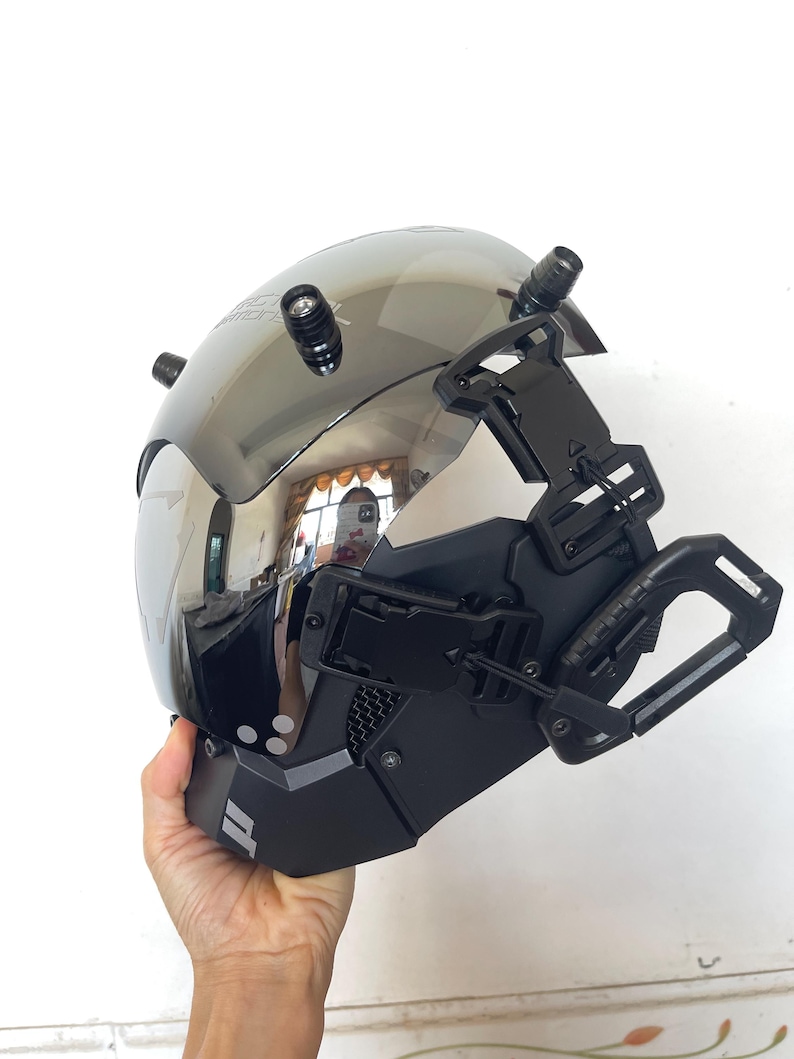 Mask for Men Black Cosplay Helmet Mask Costume, Futuristic Cool Masks ...