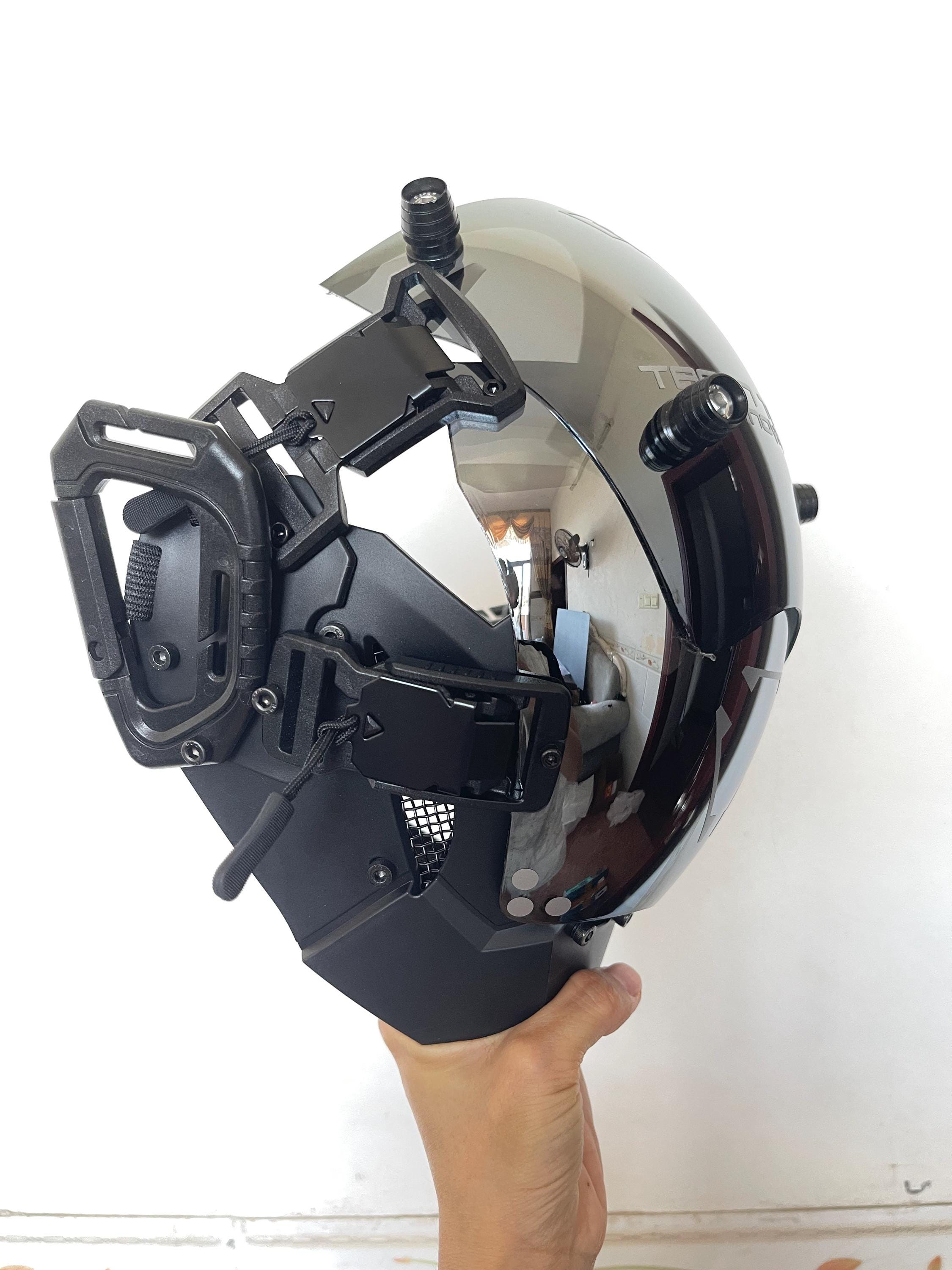 Mask for Men Black Cosplay Helmet Mask Costume, Futuristic Cool Masks ...