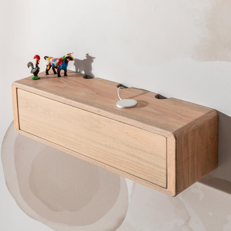 Oak Cord Box, Storage Shelf and Cord Organizer, Wooden Cord Box for ...