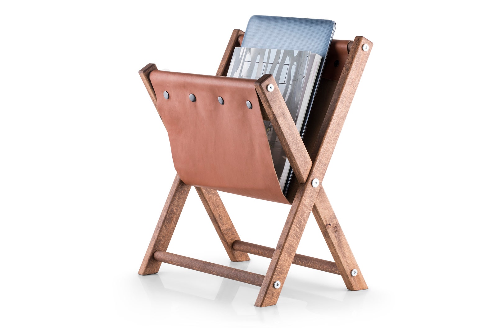 Magazine and Newspaper Holder Wooden and Purple Fabric File - Etsy