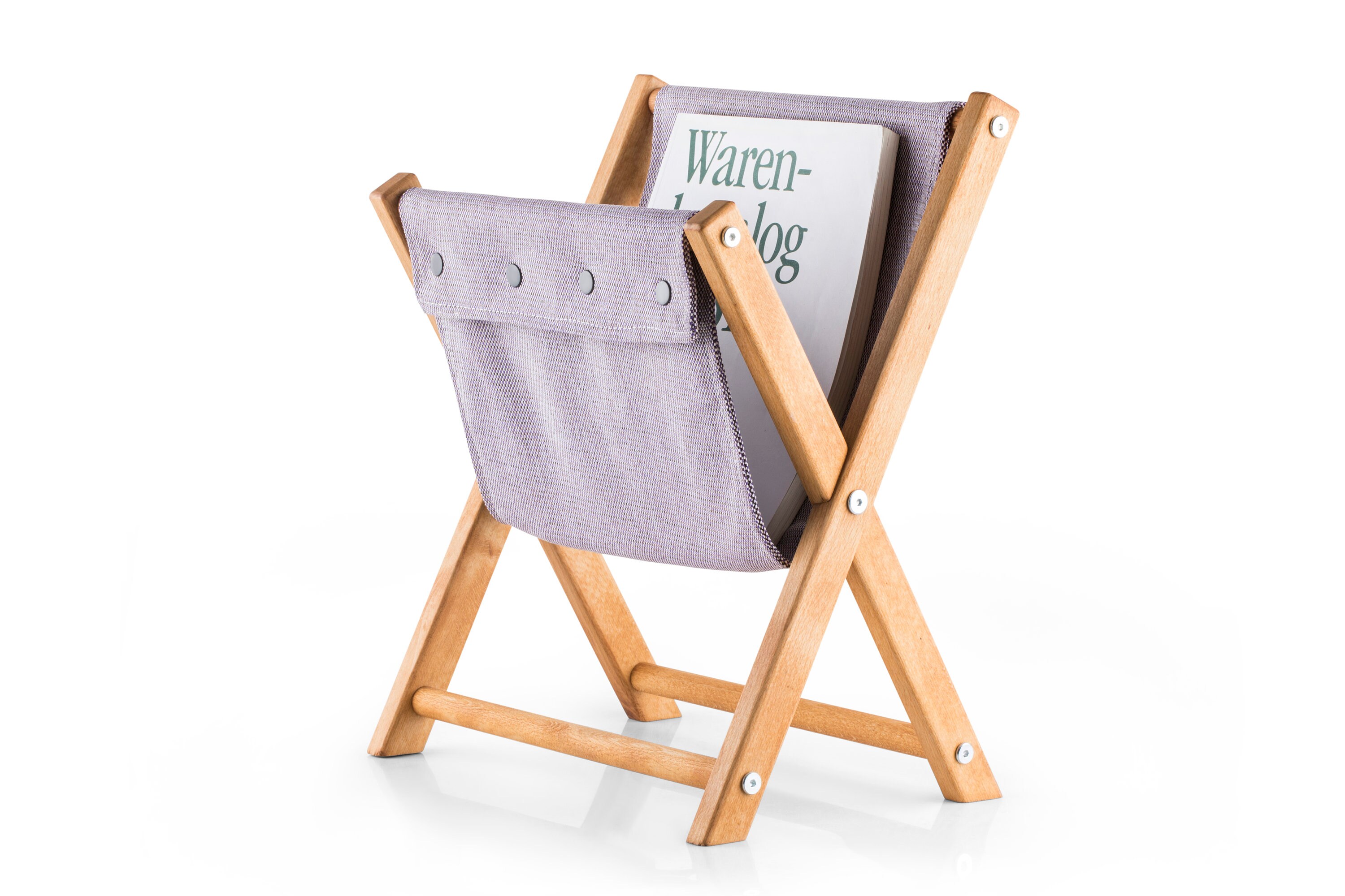 Magazine and Newspaper Holder Wooden and Purple Fabric File - Etsy