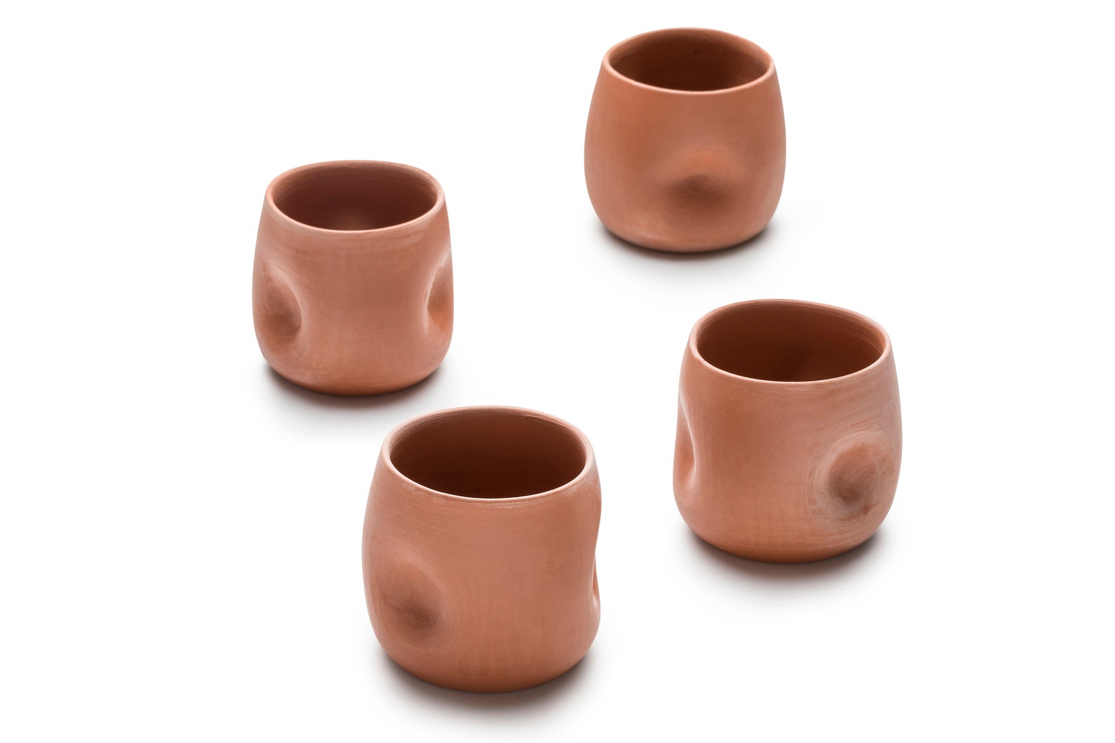 Ceramic Carafe (33 Fl Oz) and 4 Wine Glasses (6.5 Fl Oz)set, Pottery ...