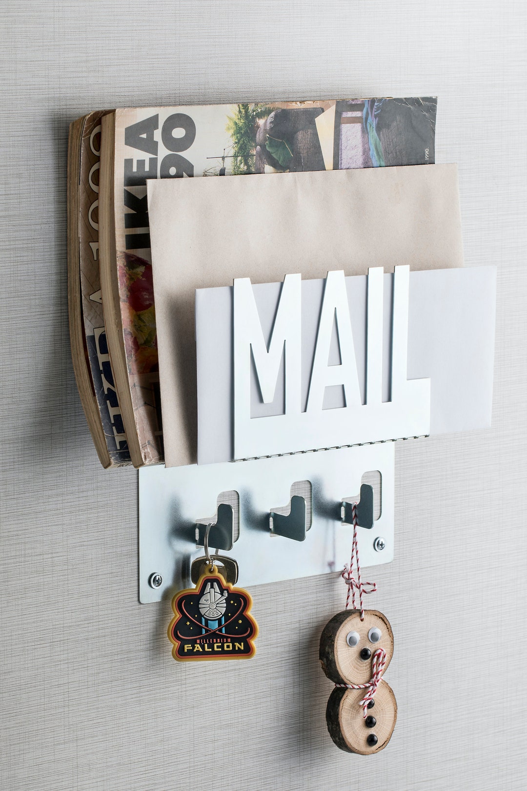 Mail Holder for Wall, Metal Modern Style Mailbox, Mail Organizer ...
