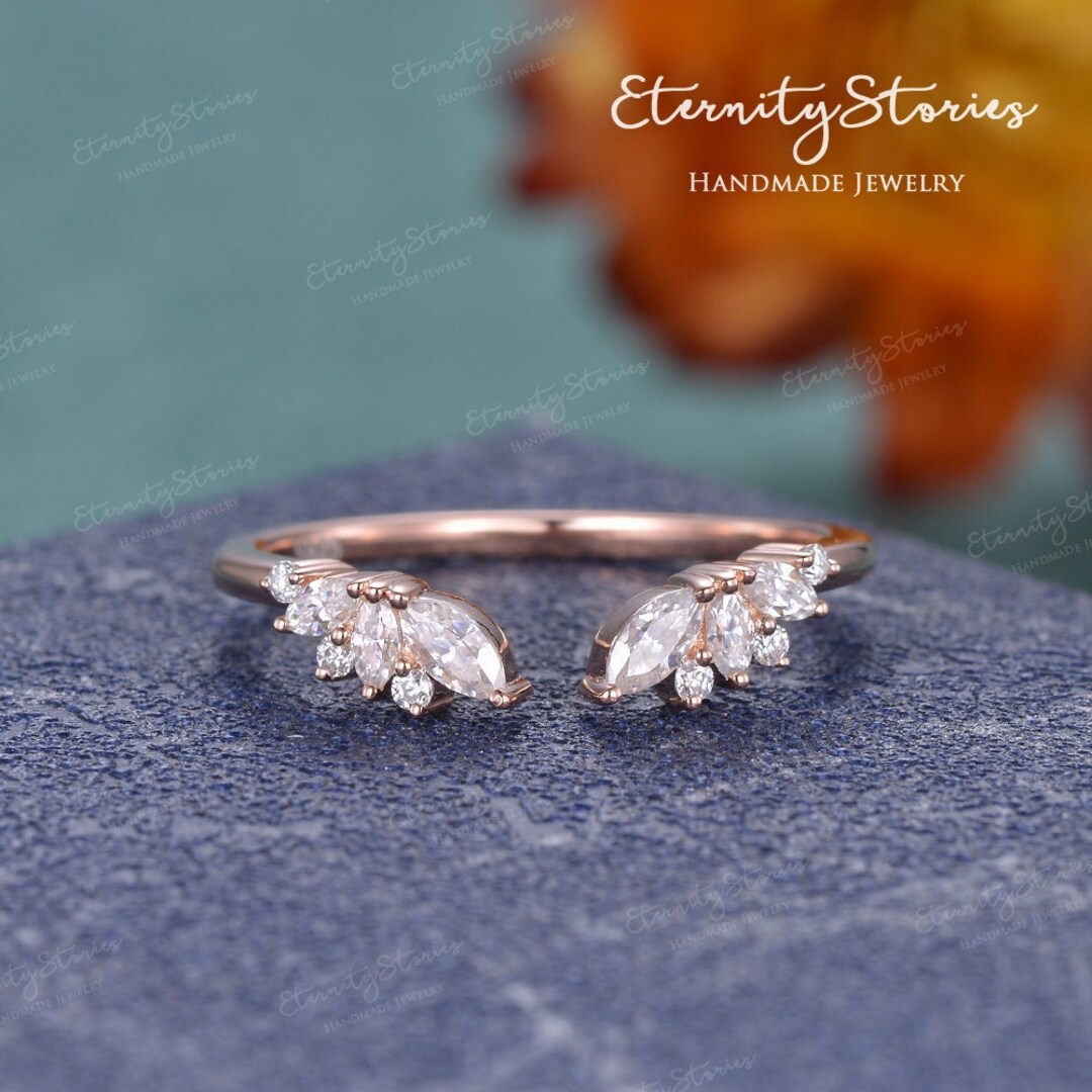 Open Ring Enhance Open Wedding Band Rose Gold Wedding Band - Etsy