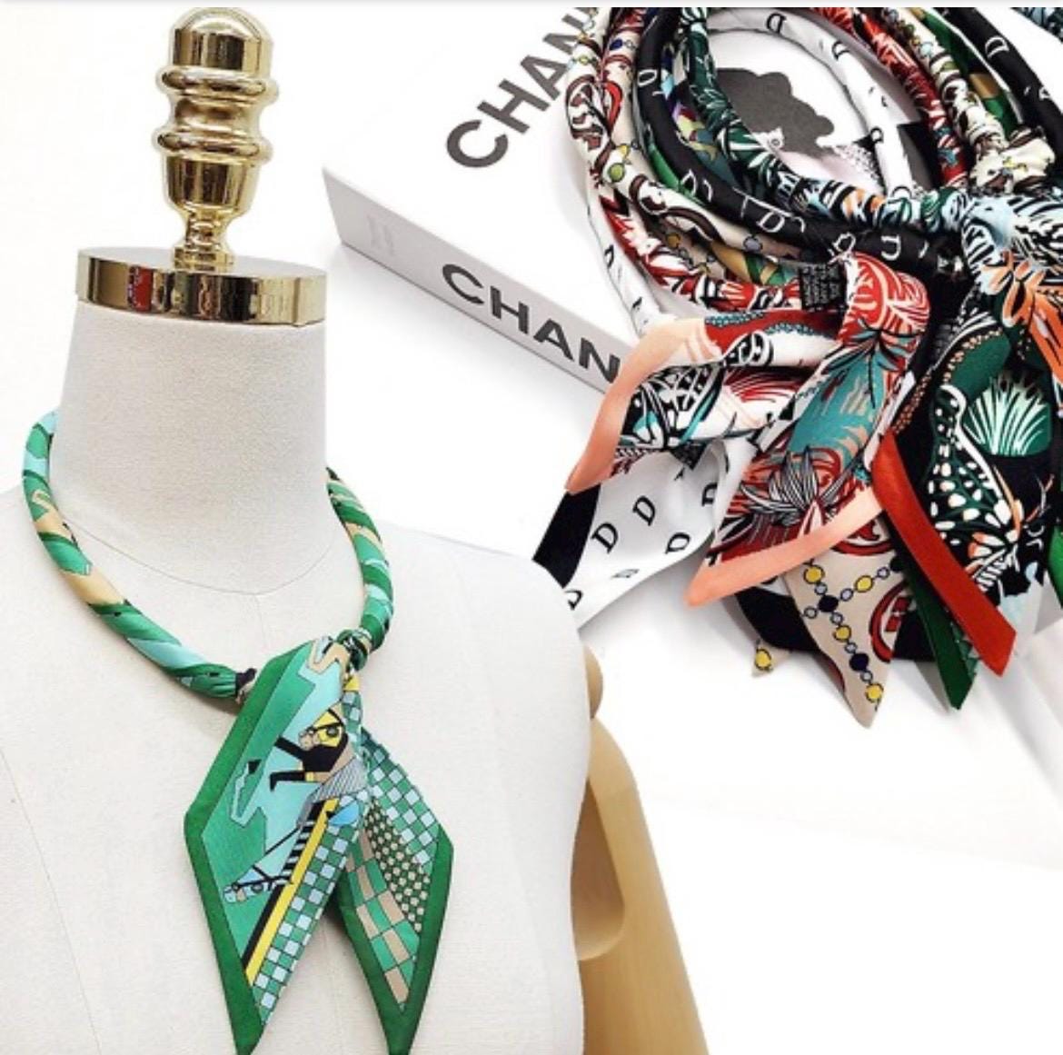 Pre-tied Scarf With Magnetic Closure, Scarf Necklace, Magnetic Scarf ...