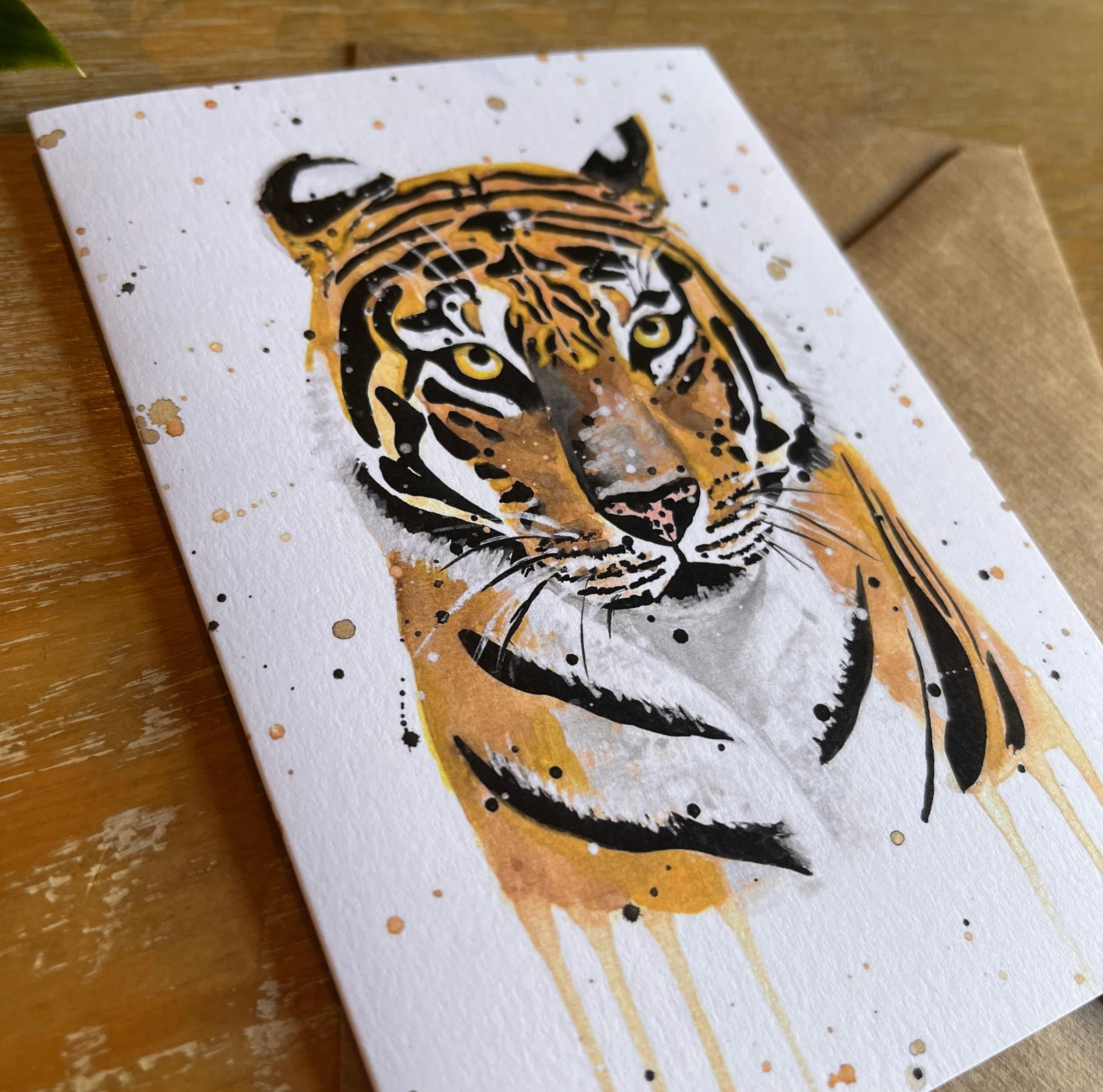 Tiger Card Tiger Birthday Card Big Cat Card Wildlife - Etsy