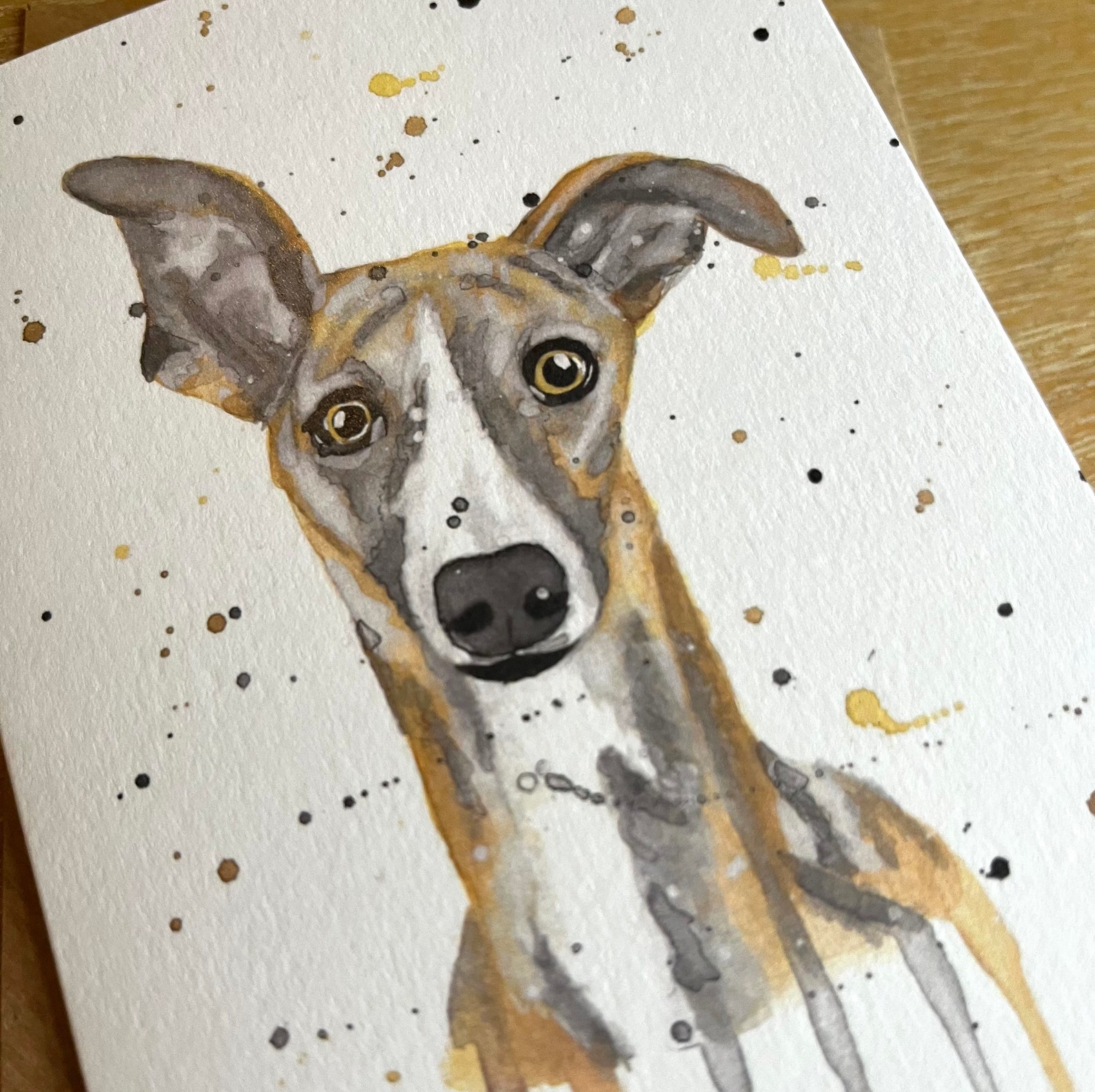 Greyhound Birthday Card, Whippet Birthday Card, Sighthound Art ...