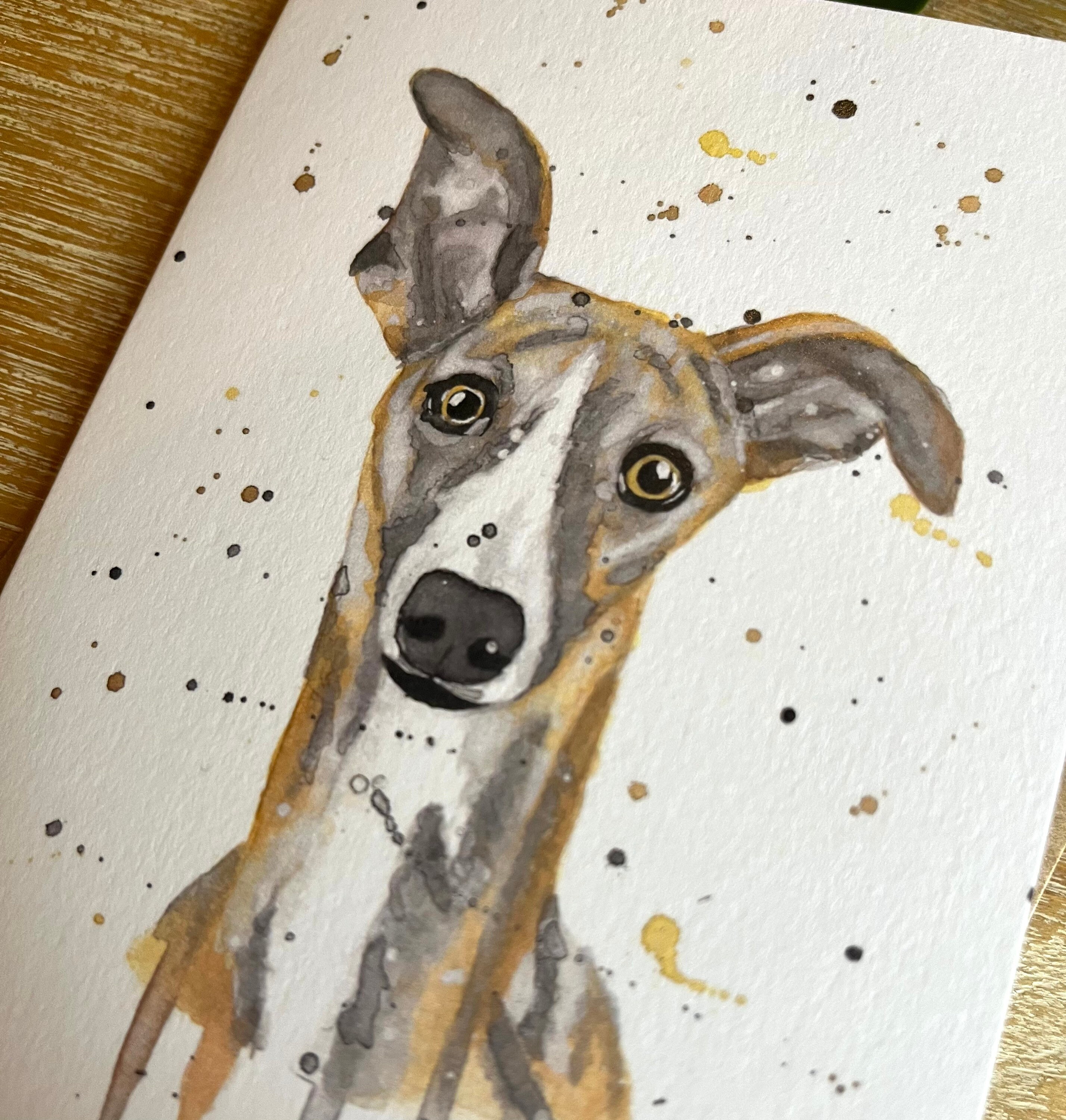 Greyhound Birthday Card, Whippet Birthday Card, Sighthound Art ...