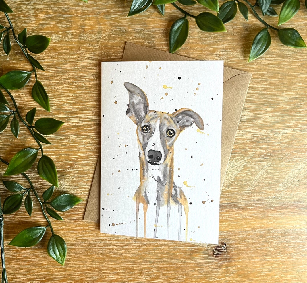Greyhound Birthday Card, Whippet Birthday Card, Sighthound Art ...
