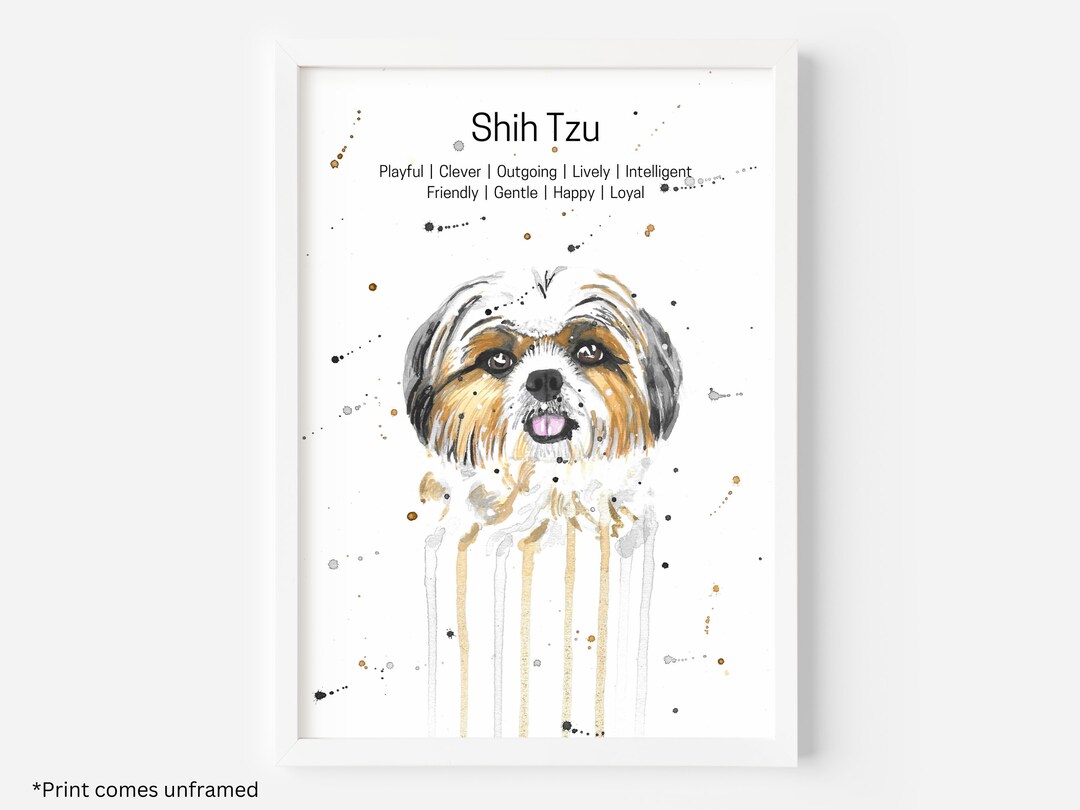 Shih Tzu Print, Shih Tzu Gifts, Shih Tzu Art, Dog Breed Poster ...