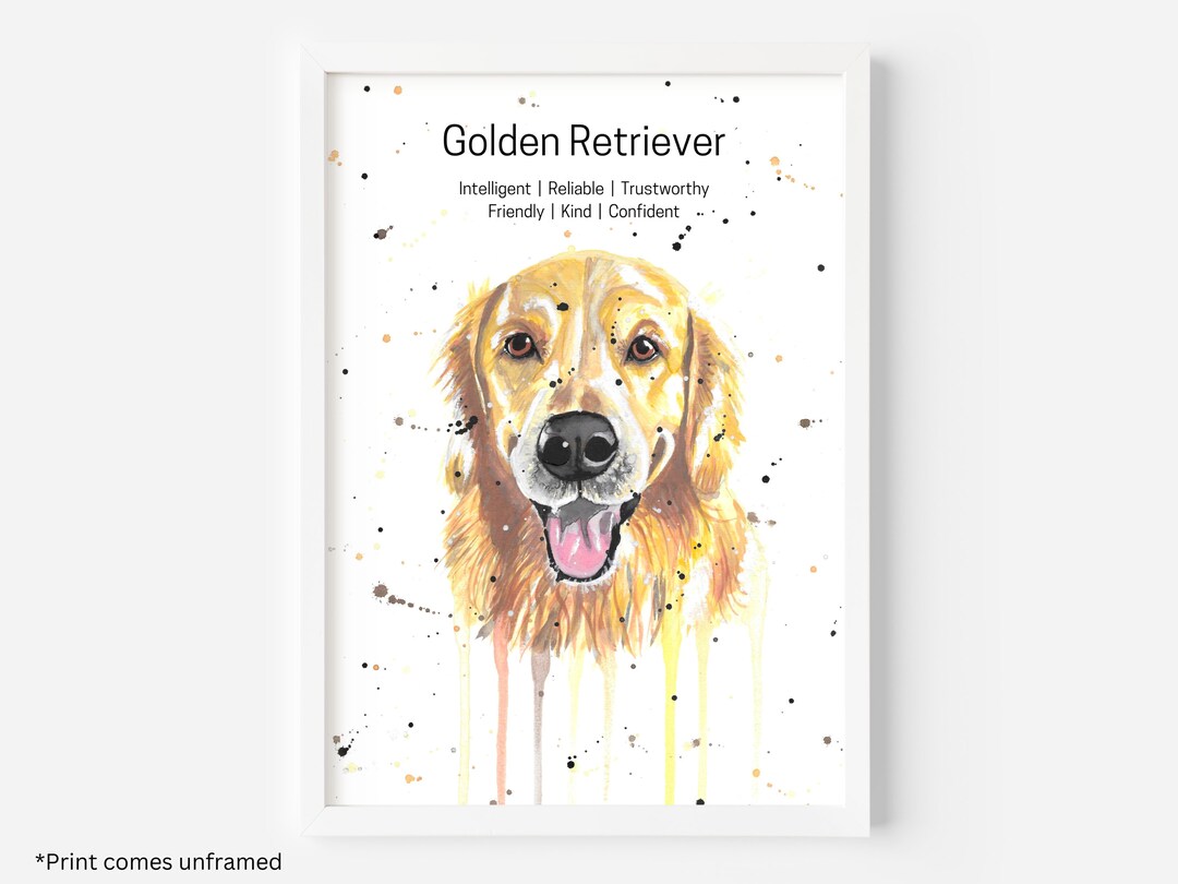 Golden Retriever Print, Birthday Gift for Girlfriend, Dog Lover Gift ...