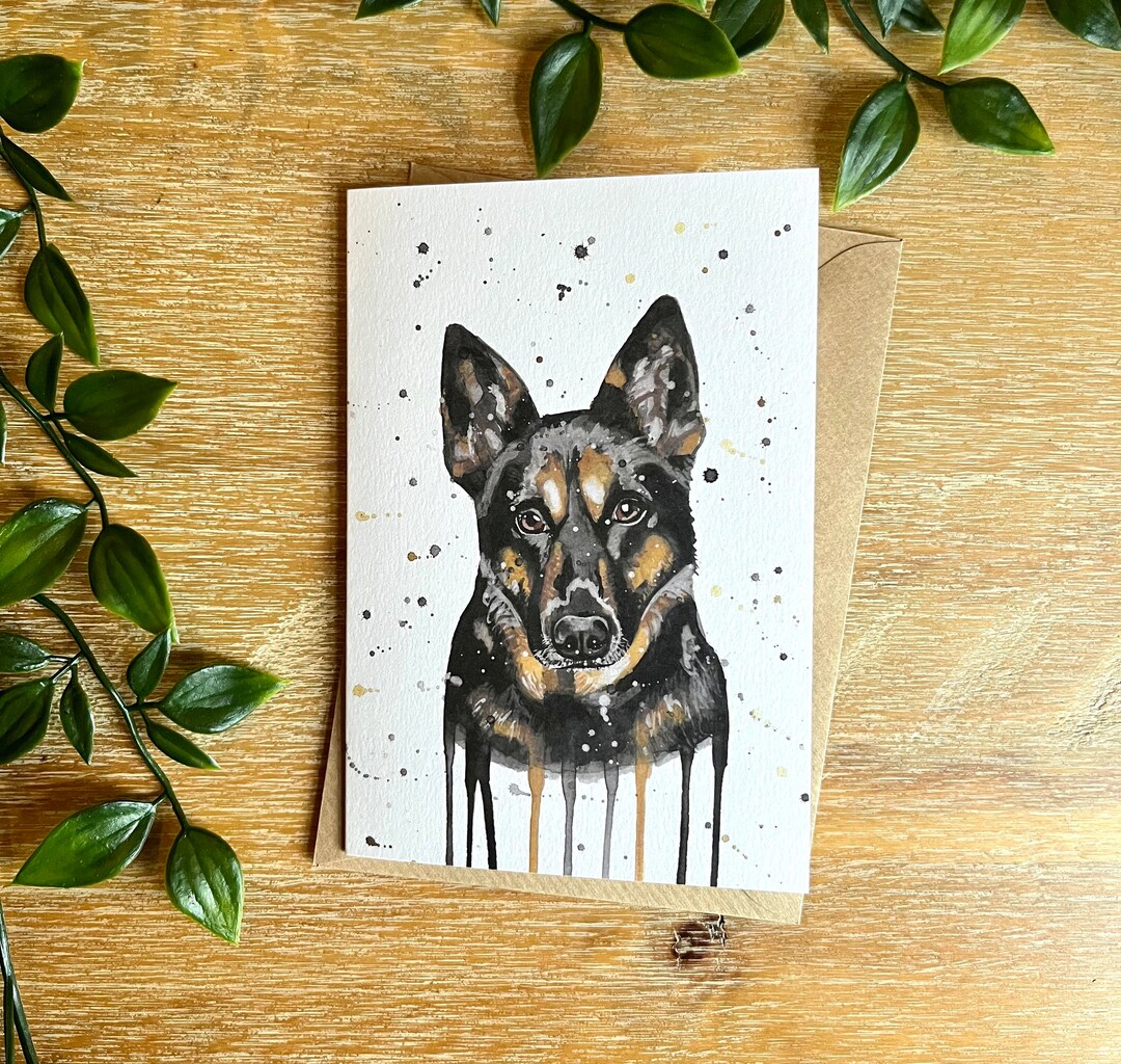 German Shepherd Card, Birthday Card for Boyfriend, for Mum, for Dad ...