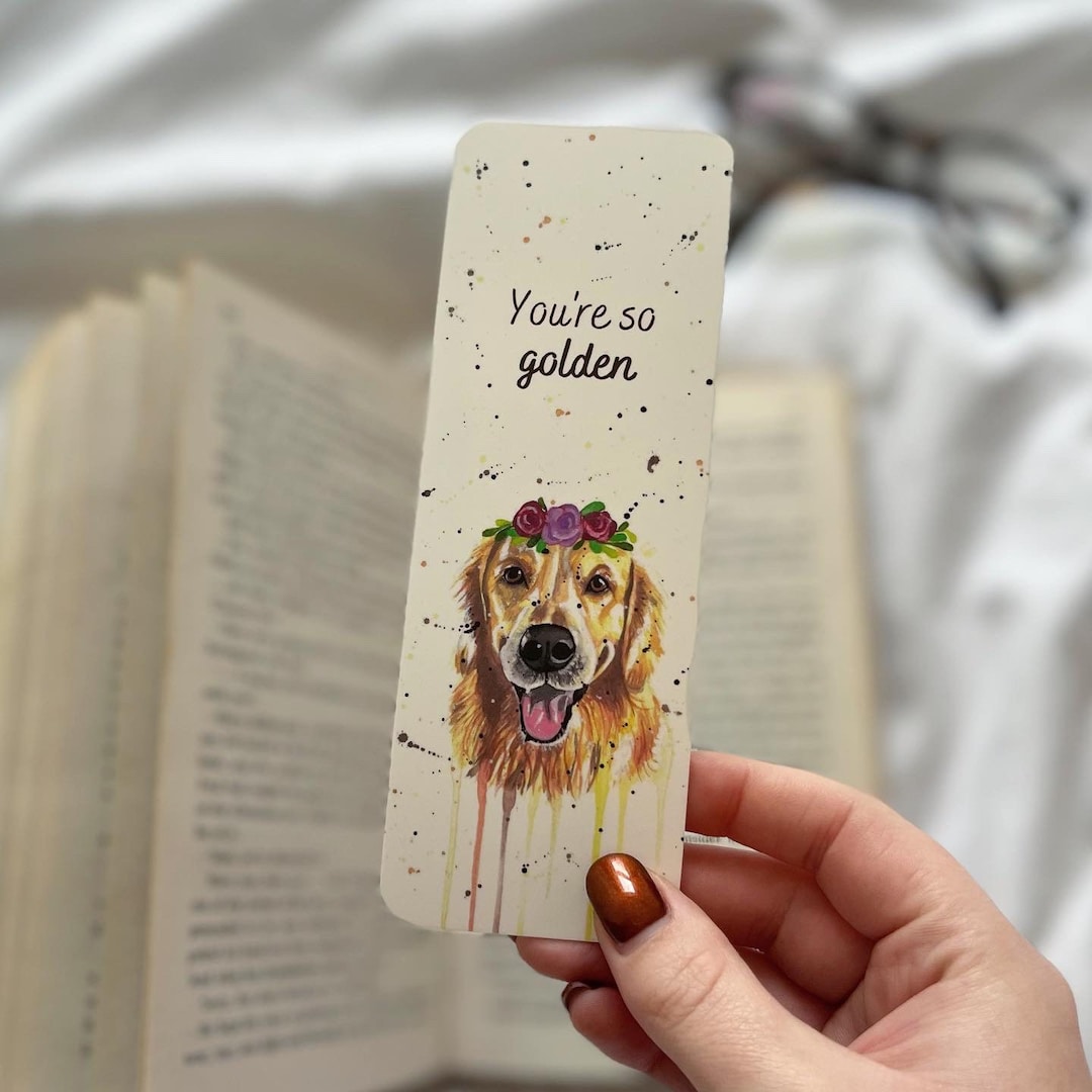 Golden Retriever Bookmark, Bookmark for Sister, Bookmark for Women With ...
