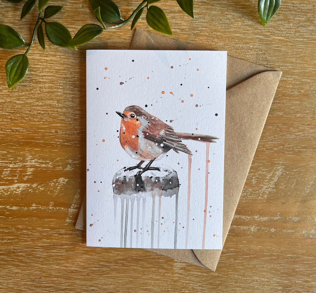 Robin Card, Christmas Card for Mum, Card for a Coworker, Greeting Card ...