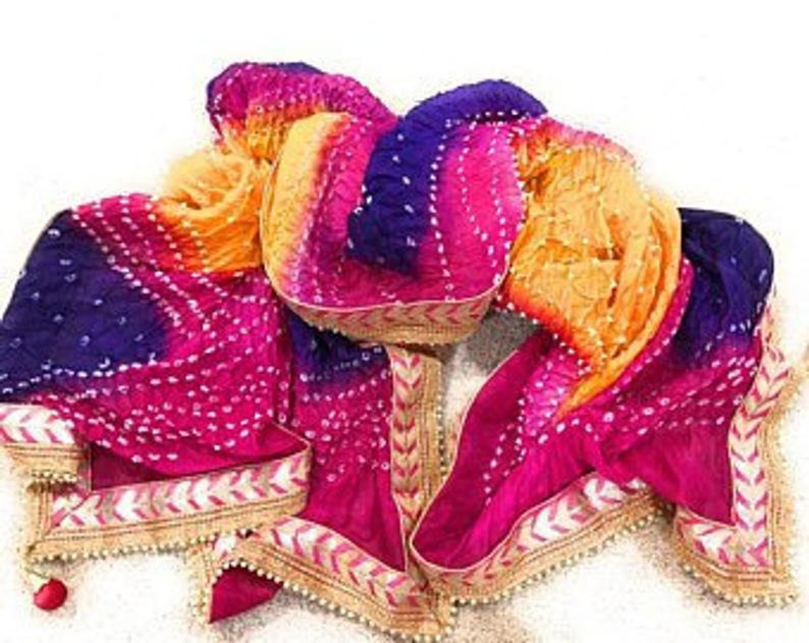 Rajasthani Bandhej Dupatta Silk Bandhani Bandhej Women Heavy - Etsy