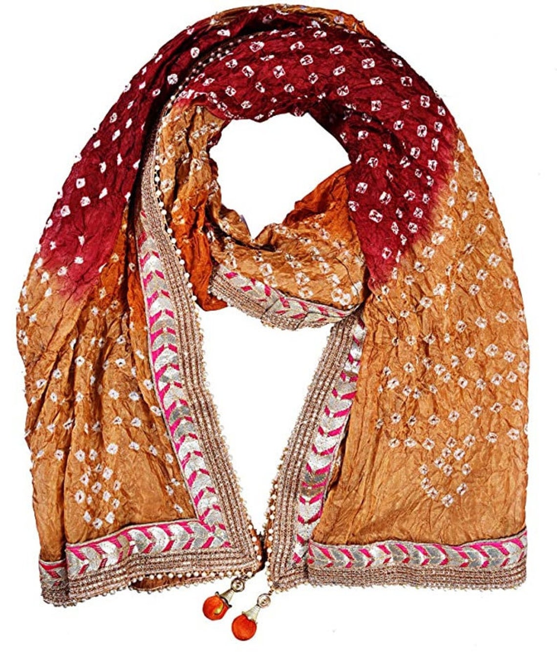 Rajasthani Bandhej Dupatta Silk Bandhani Bandhej Women Heavy - Etsy