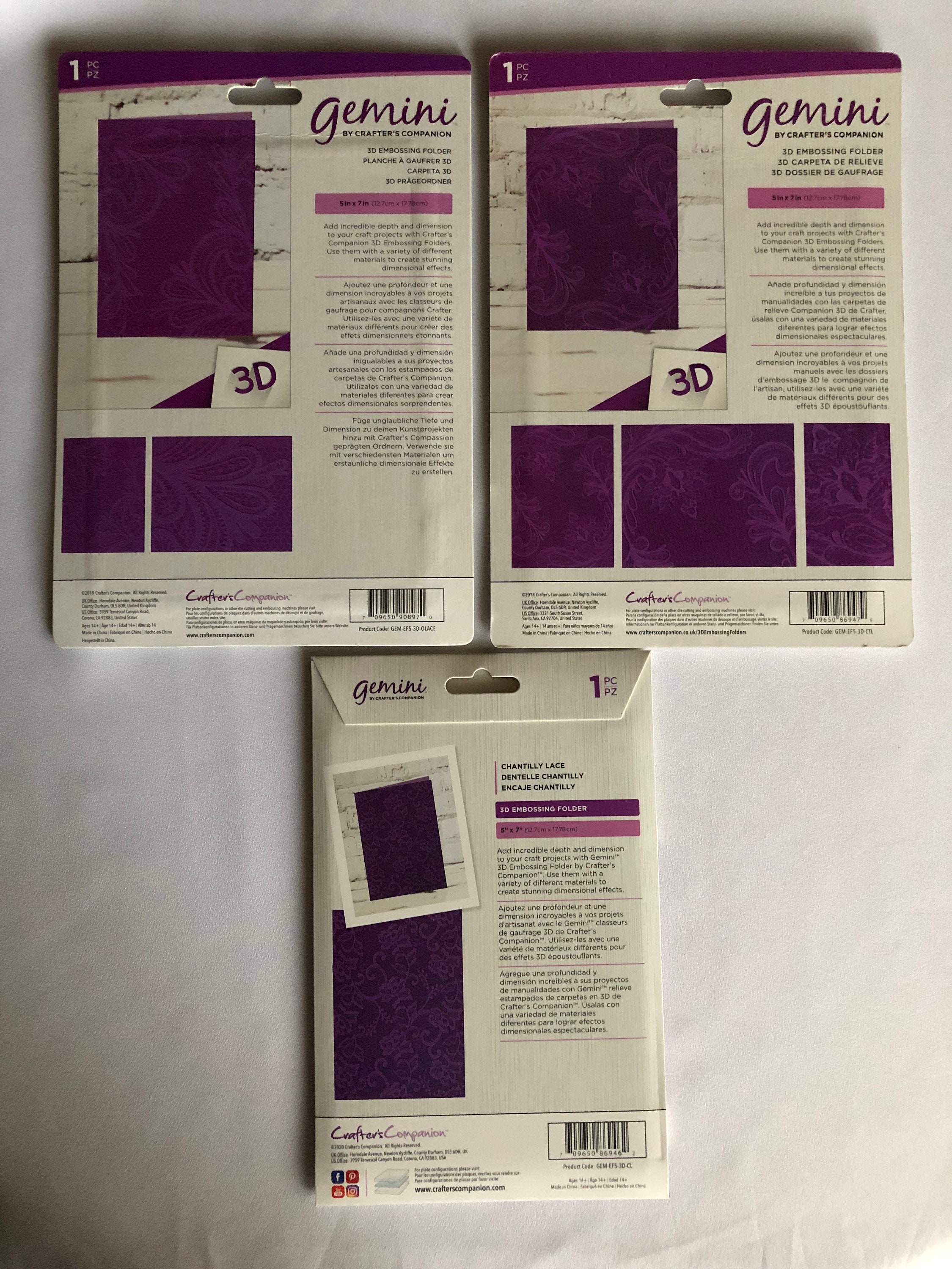 3D Embossing Folders 2 5 X 7 Crafters Companion - Etsy