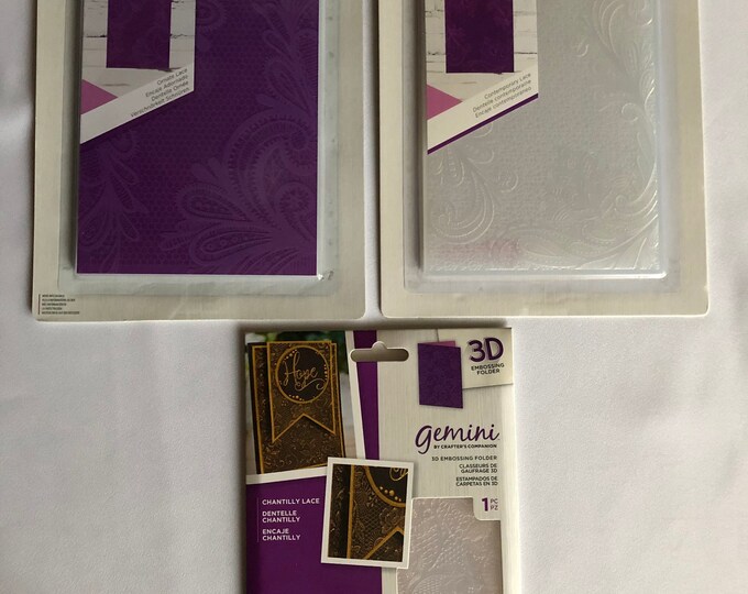 3D Embossing Folders (#2) - 5” X 7” - Crafter’s Companion - Gemini - 3 ...