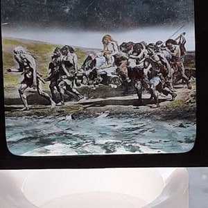 Antique Religious Glass Slide Hand Painted Cain a Wanderer Calif ...