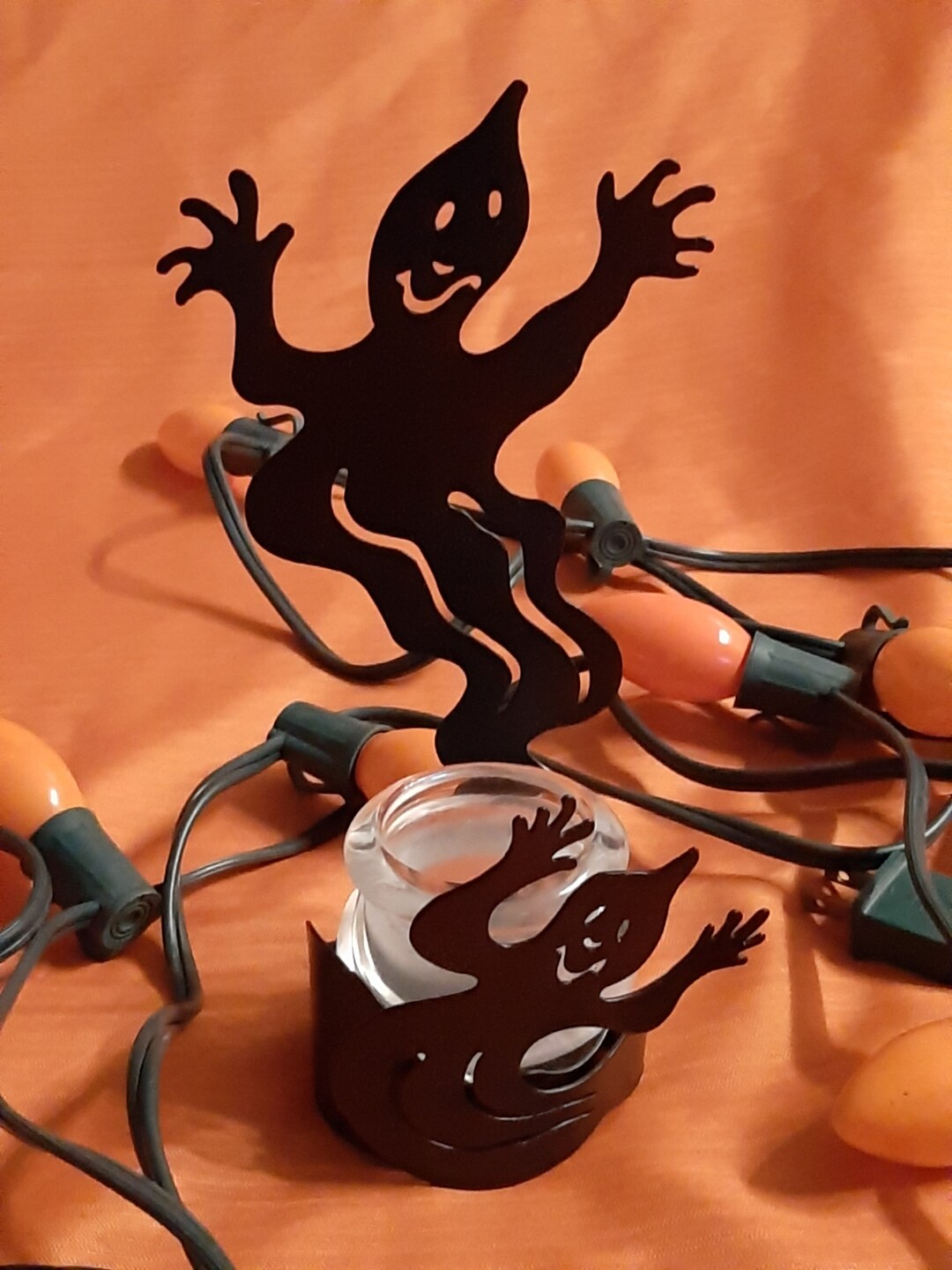 Partylite Halloween Ghost, Black Metal Votive Tea Light Candle Holder ...