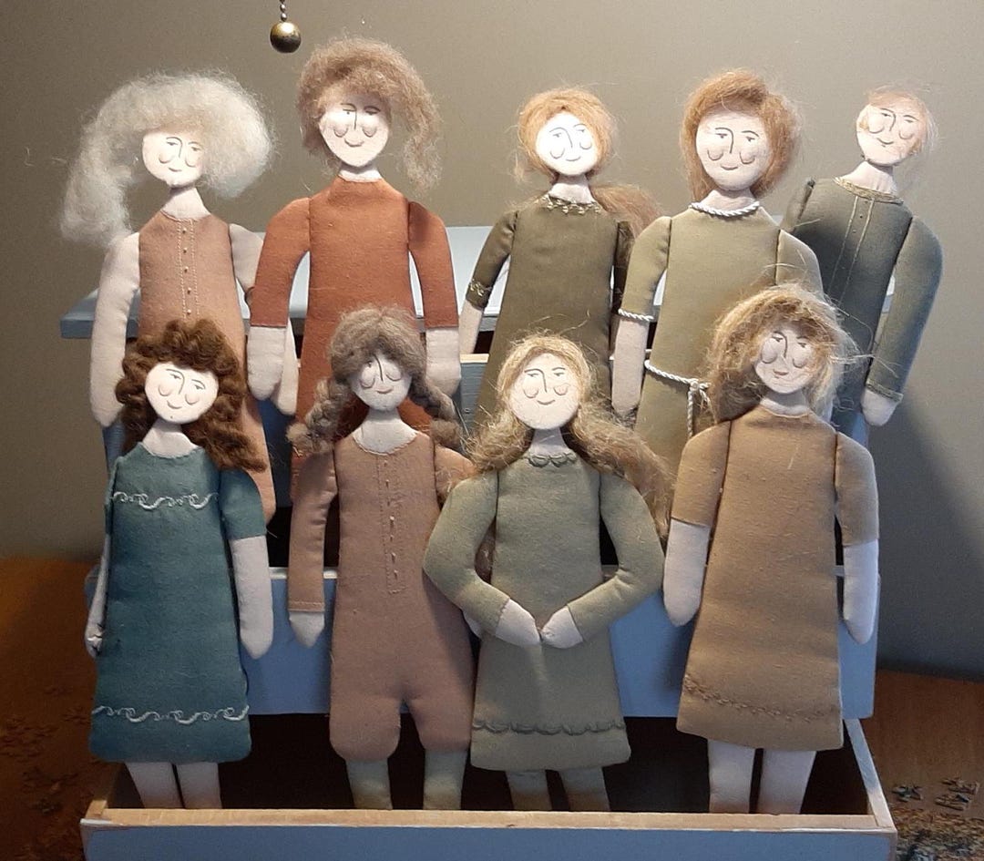 Hand Crafted Art Dolls Mountable 2 Dimensional Character Dolls ...