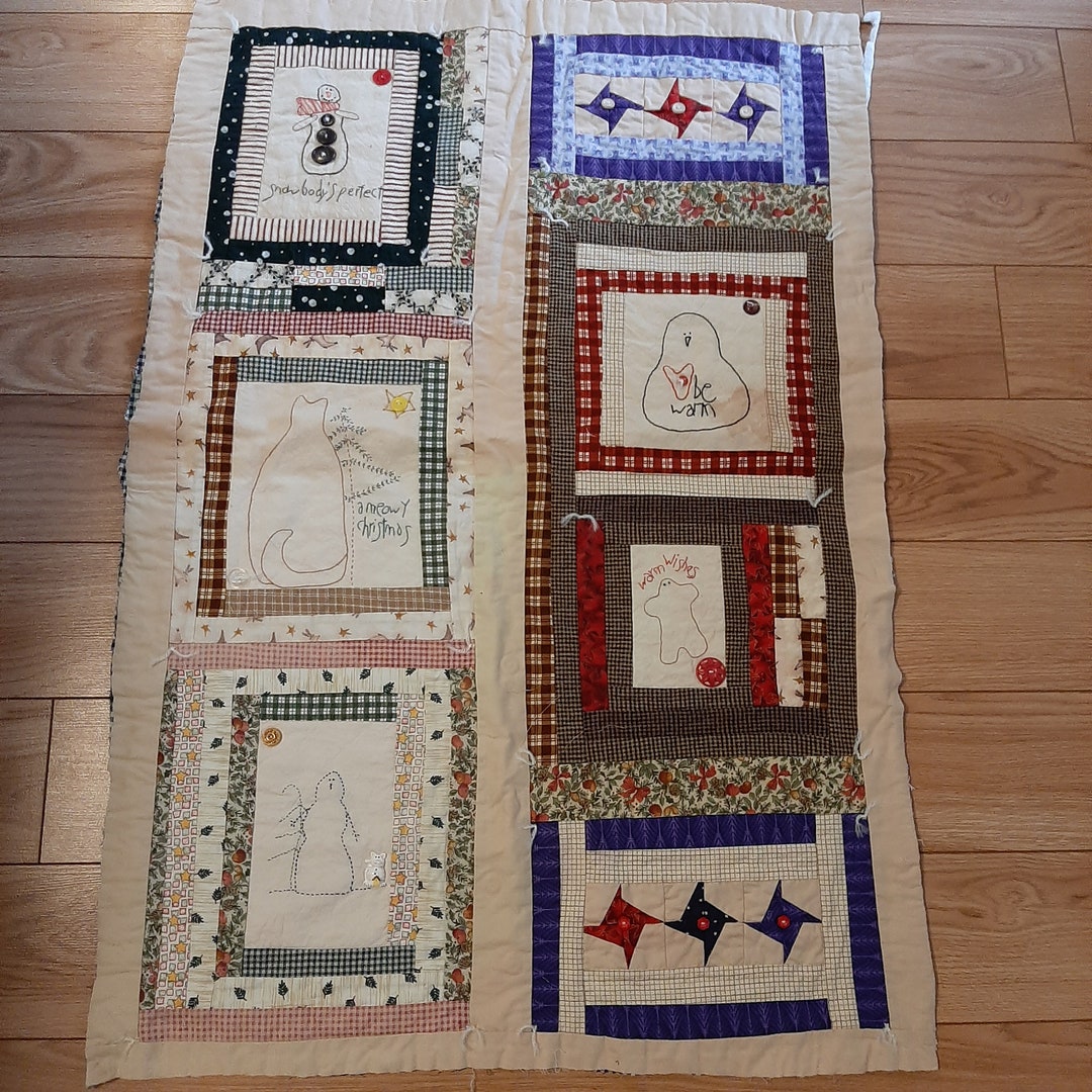 Hand Embroidered Quilt Pieces. 5 Panels Hand Embroidered and - Etsy