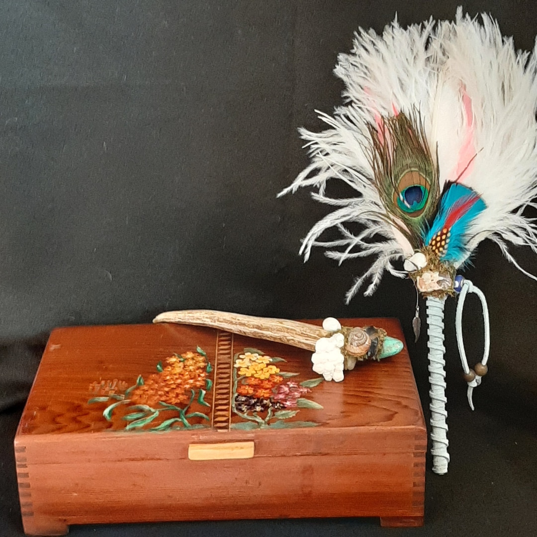 Alter Sacred Box A Vintage Wood Box With Hand Painted Floral Design ...