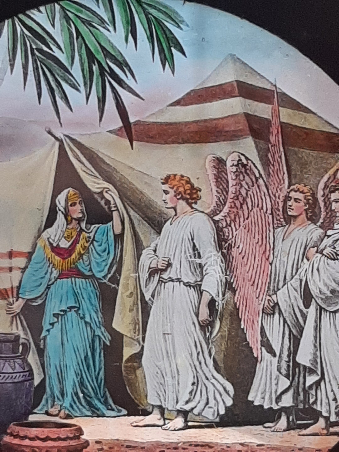 Antique Religious Glass Slide Hand Painted Sarah. Ihling Bros Everard ...