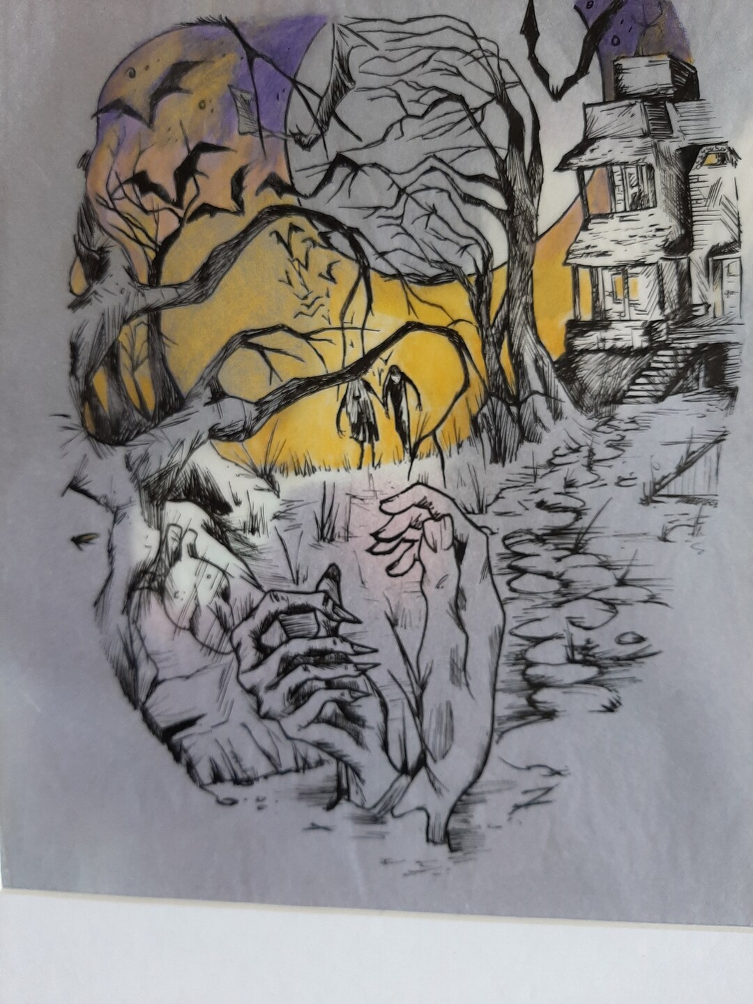 An Original Pen and Ink Tattoo Design Matted and Ready to - Etsy